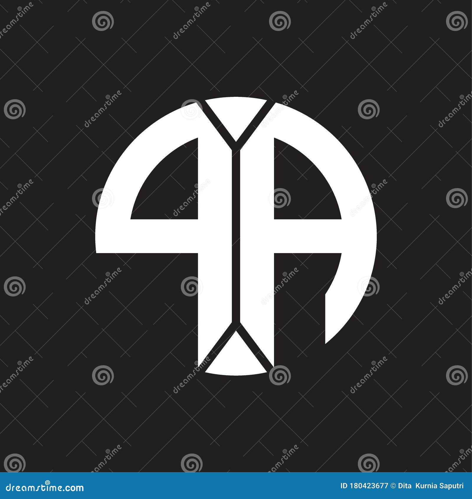 PA Logo Monogram with Piece Circle Ribbon Style Stock Vector ...