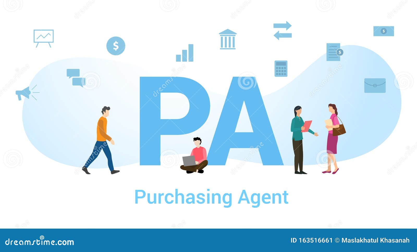 Pa Purchasing Agent Concept With Big Word Or Text And Team People With ...