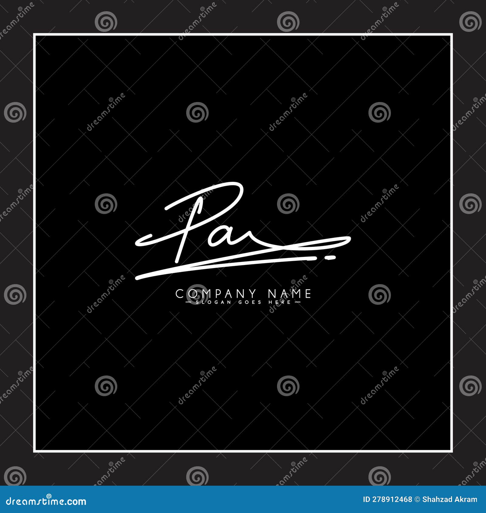 PA Signature Logo - Handwritten Vector Logo Template for PA Alphabet ...