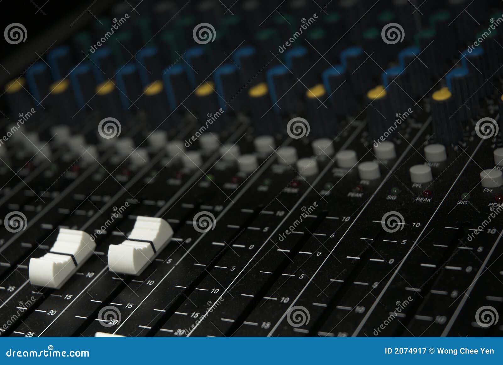 PA sound mixer faders stock image. Image of equalizer - 2074917