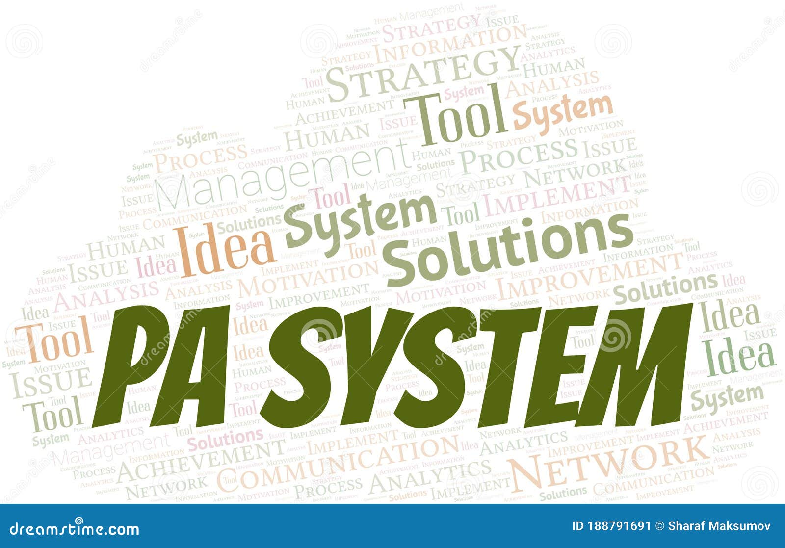 Pa System Typography Vector Word Cloud. Stock Vector - Illustration of ...