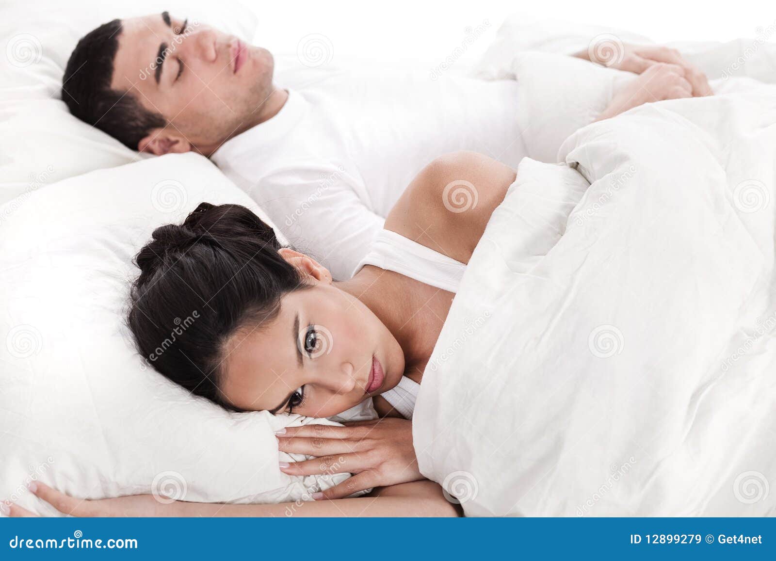 Paar in Bed, Mensen Het Slapen Stock Afbeelding - Image of schoonheid ...