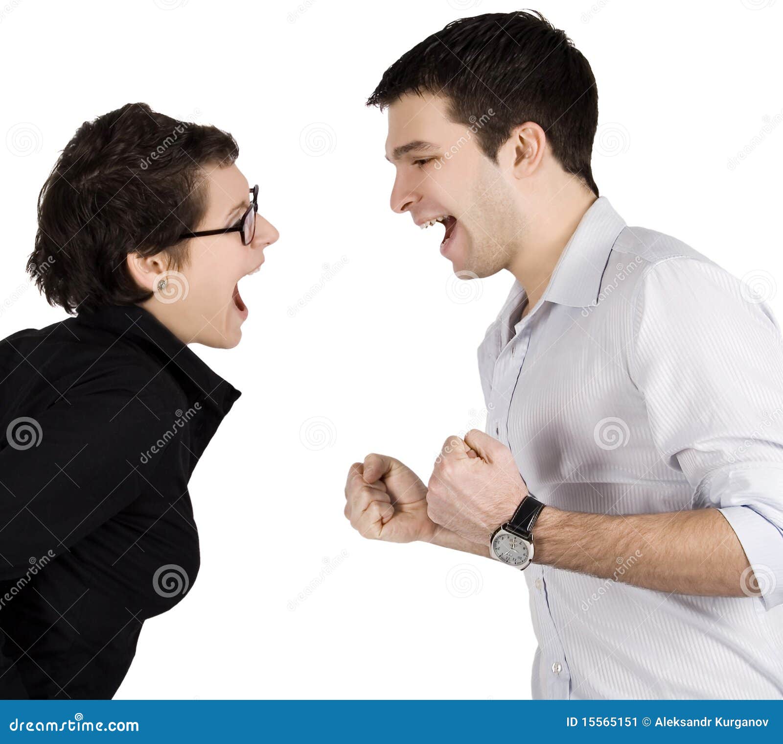 Paar Dat Bij Elkaar Schreeuwt. Stock Afbeelding - Image of persoon ...