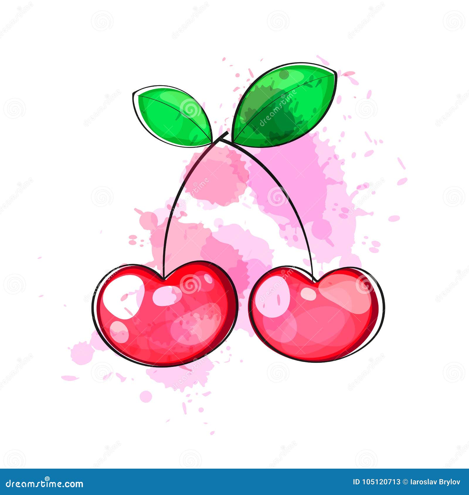 Paar kersen vector illustratie. Illustration of twee - 105120713
