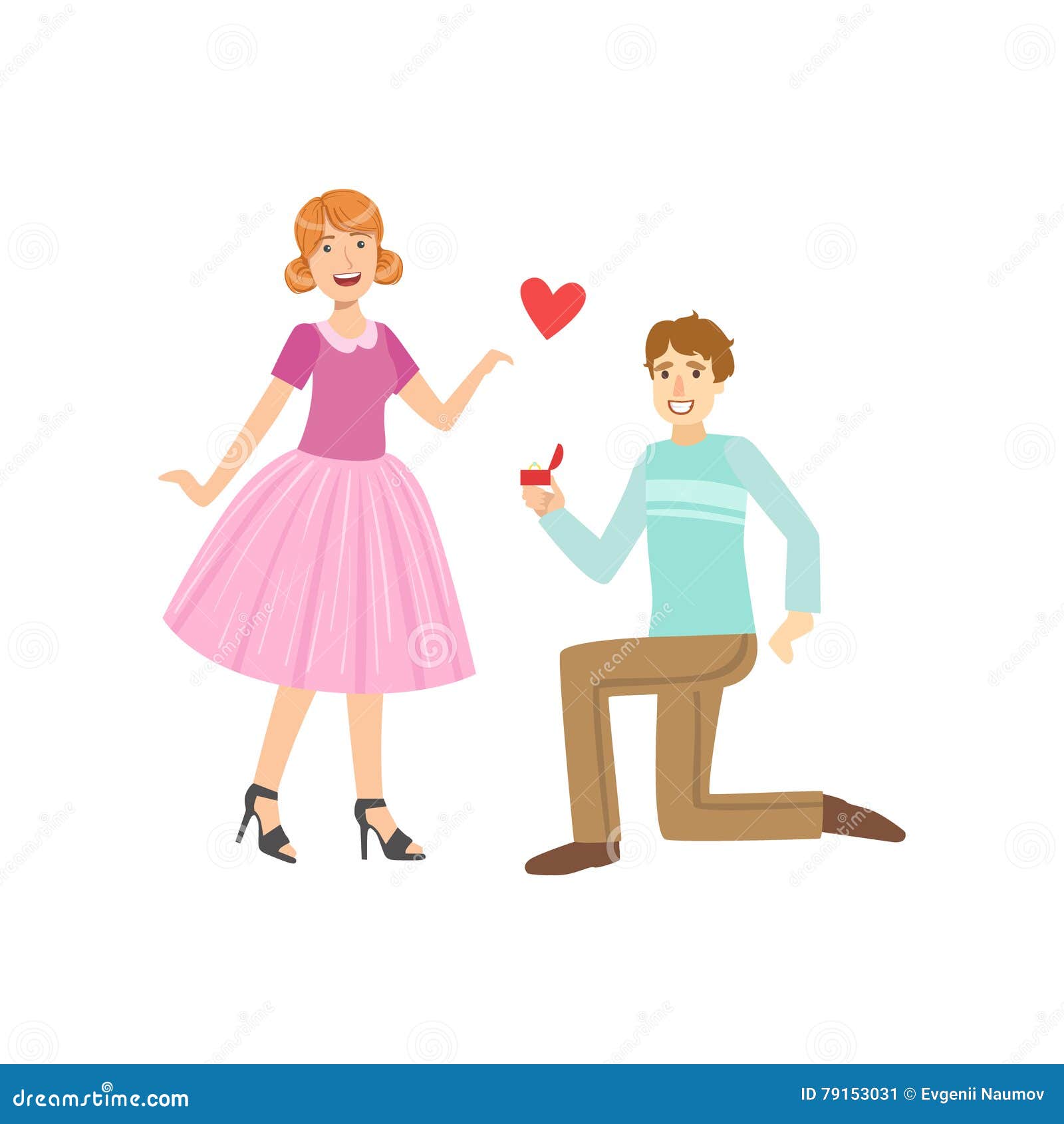 Paar in Liefde, Mens Het Voorstellen Vector Illustratie - Illustration ...
