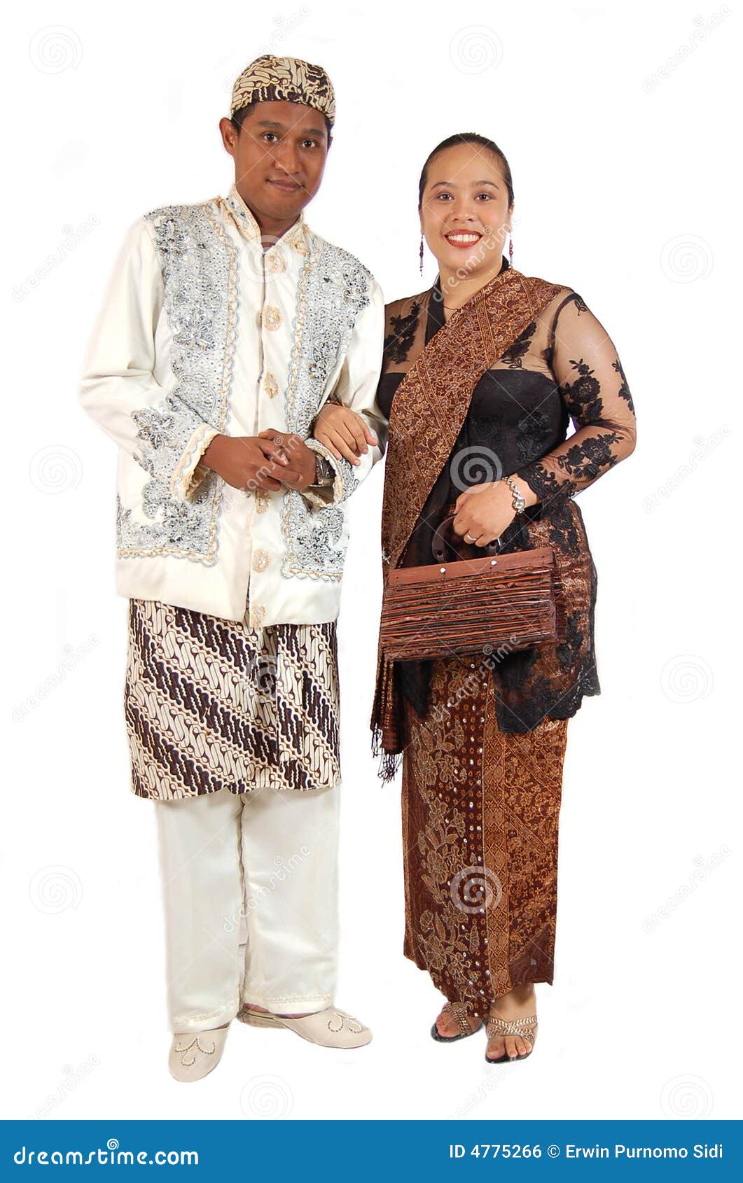 Paar Met Traditionele Kleding Van Java Stock Foto - Image of paren ...