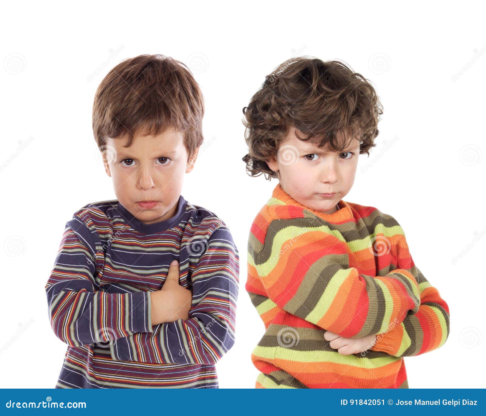 Paar van boze kinderen stock afbeelding. Image of woede - 91842051