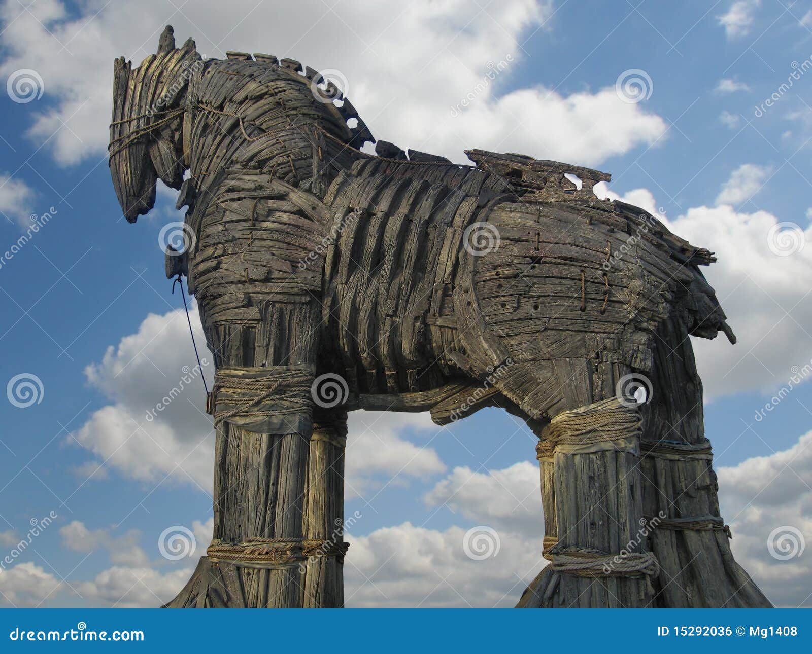 Paard van Troje stock foto. Image of achtergrond, hout - 15292036