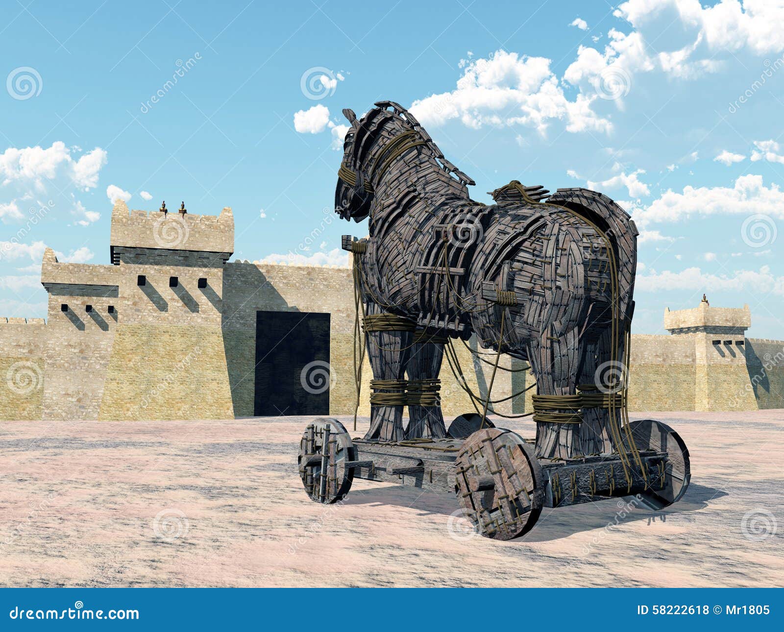 Paard van Troje stock illustratie. Illustration of troep - 58222618