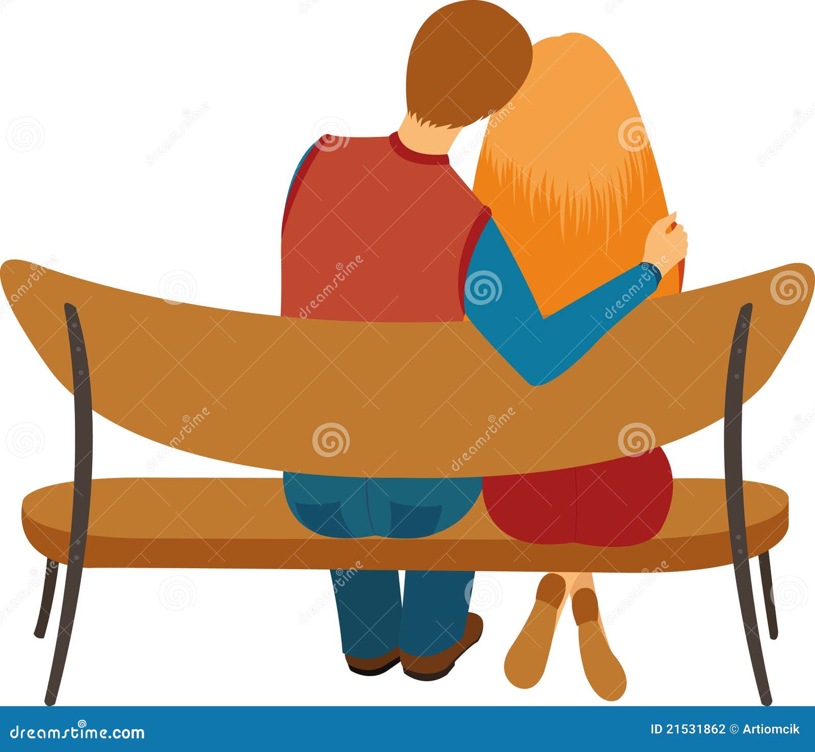 Paare, Die Auf Einer Bank Sitzen Vektor Abbildung - Illustration von ...