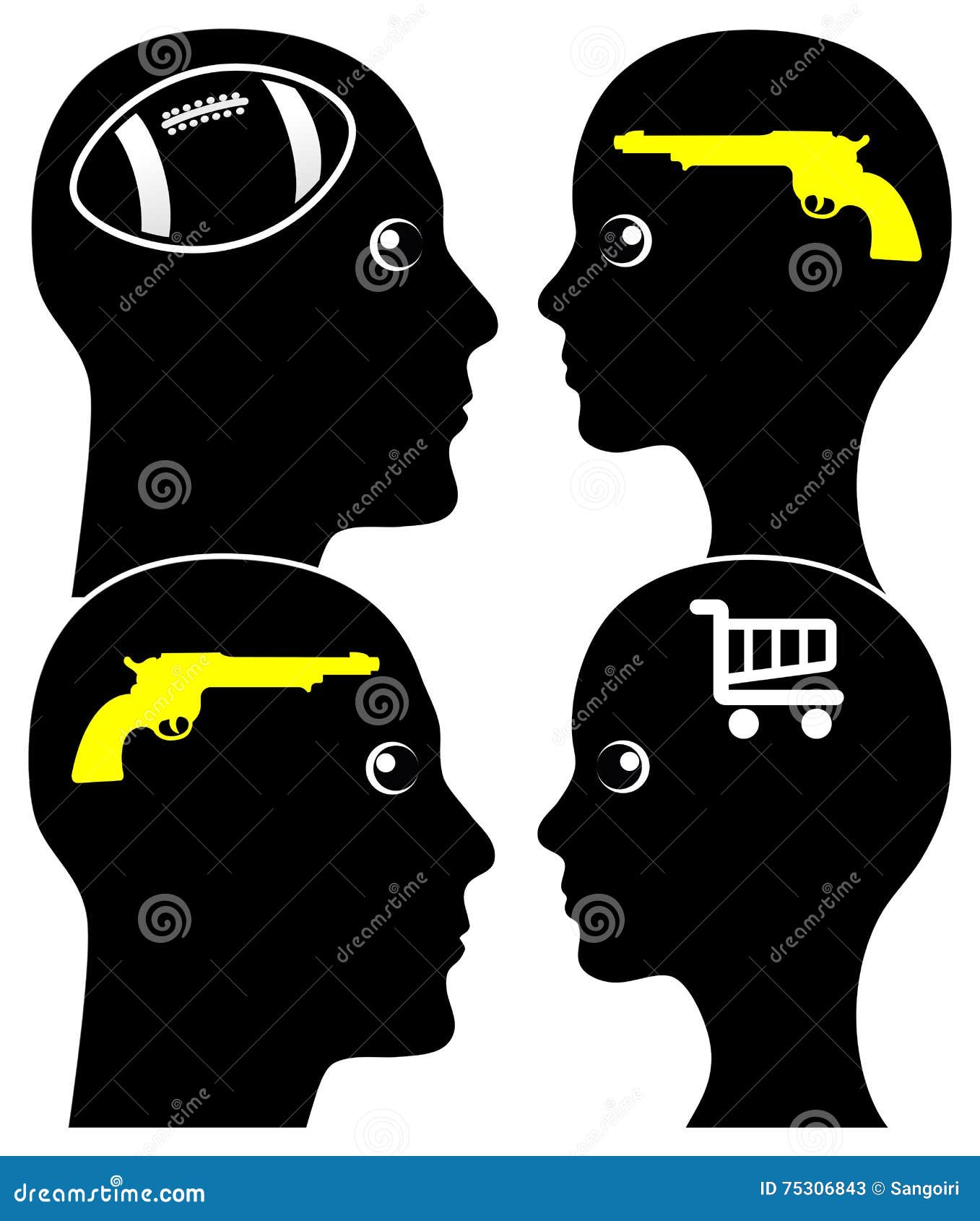 Paare Mit Unterschiedlichen Interessen Stock Abbildung - Illustration ...