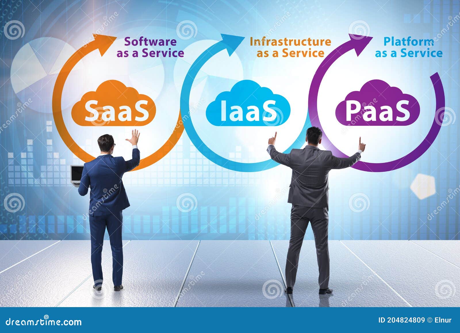 PAAS IAAS SAAS Concepts with Businessman Stock Image - Image of ...