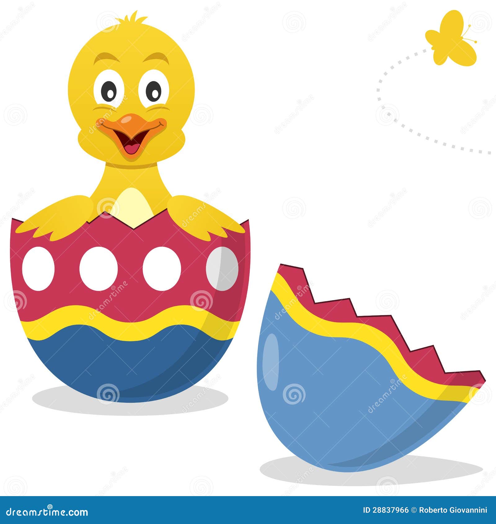 Paasei Met De Verrassing Van Het Kuiken Vector Illustratie ...