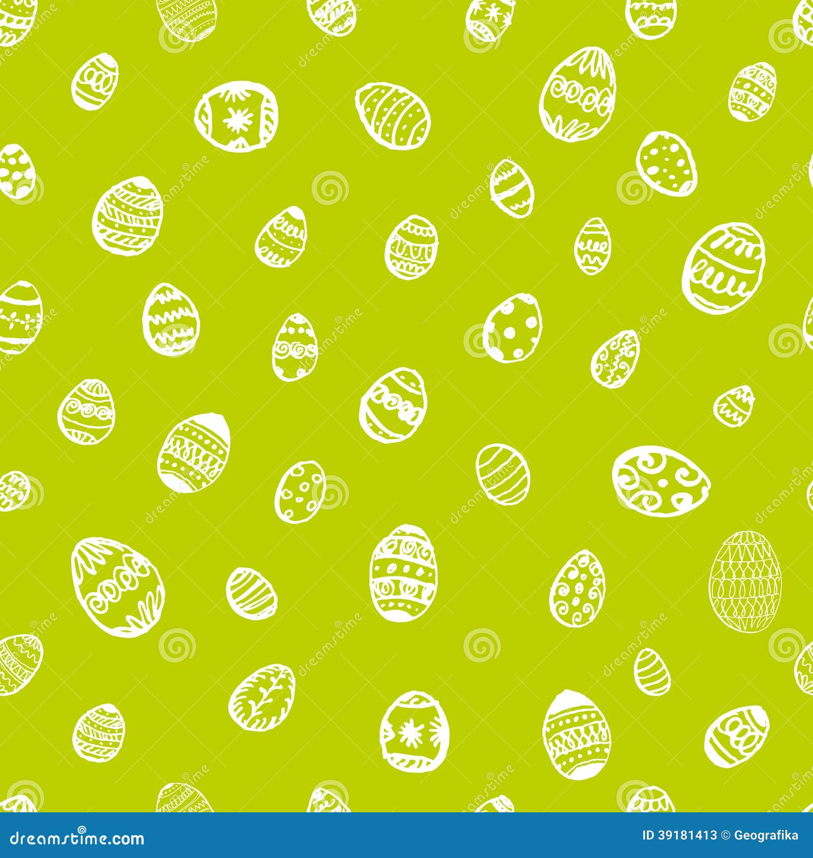 Paasei Van Het Krabbel Het Vector Naadloze Patroon. Vector Illustratie ...