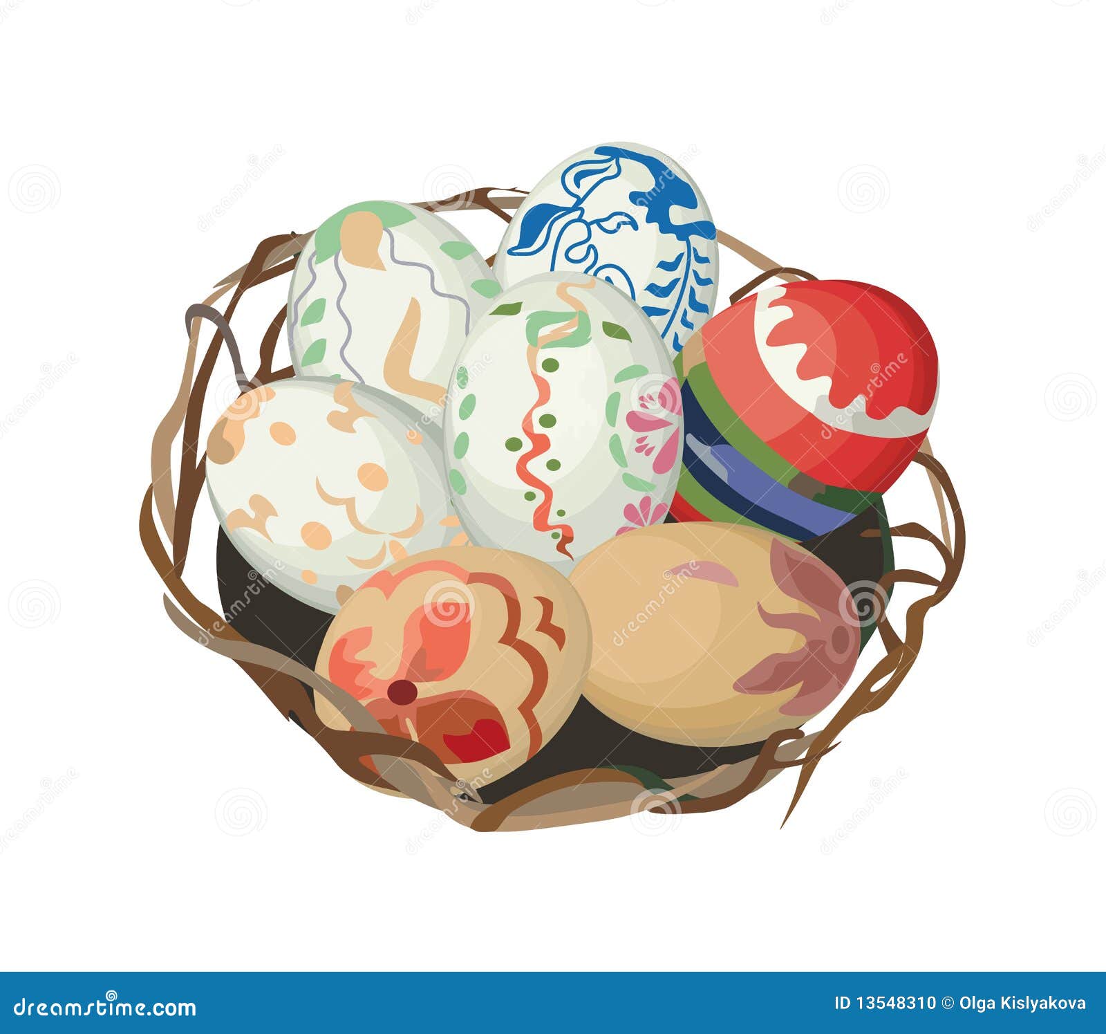 Paaseieren vector illustratie. Illustration of verf, groet - 13548310