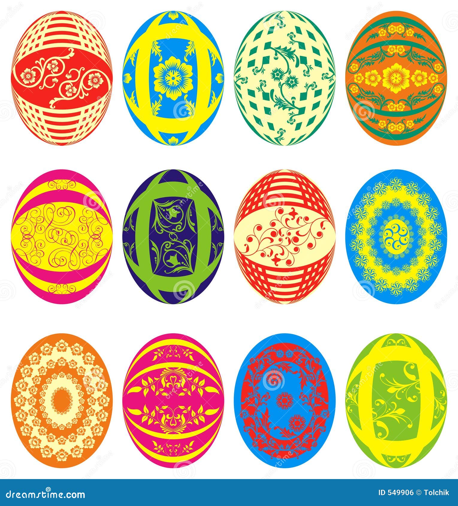 Paaseieren, vector vector illustratie. Illustration of verfraai - 549906