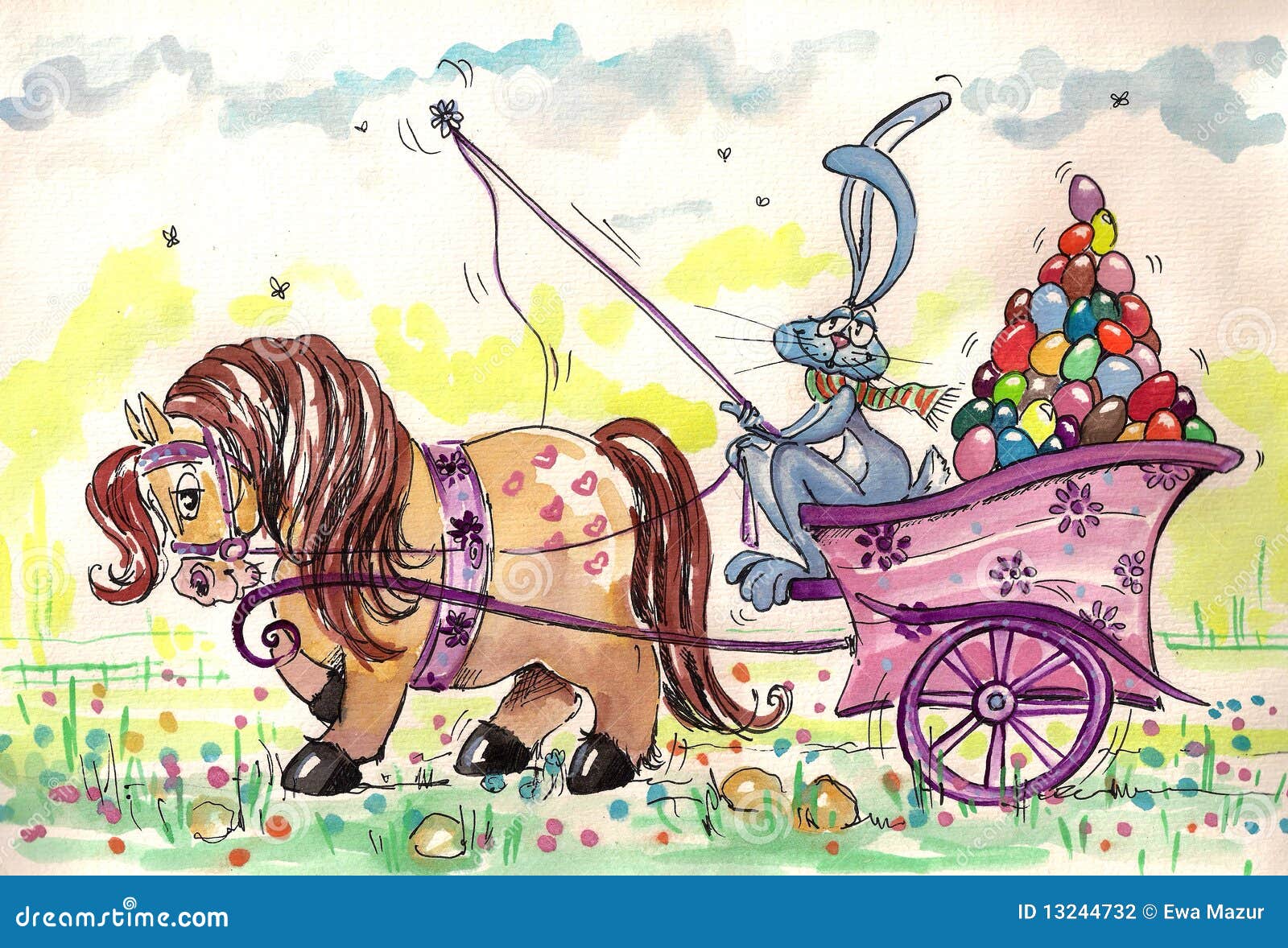 Paashaas stock illustratie. Illustration of paard, konijntje - 13244732