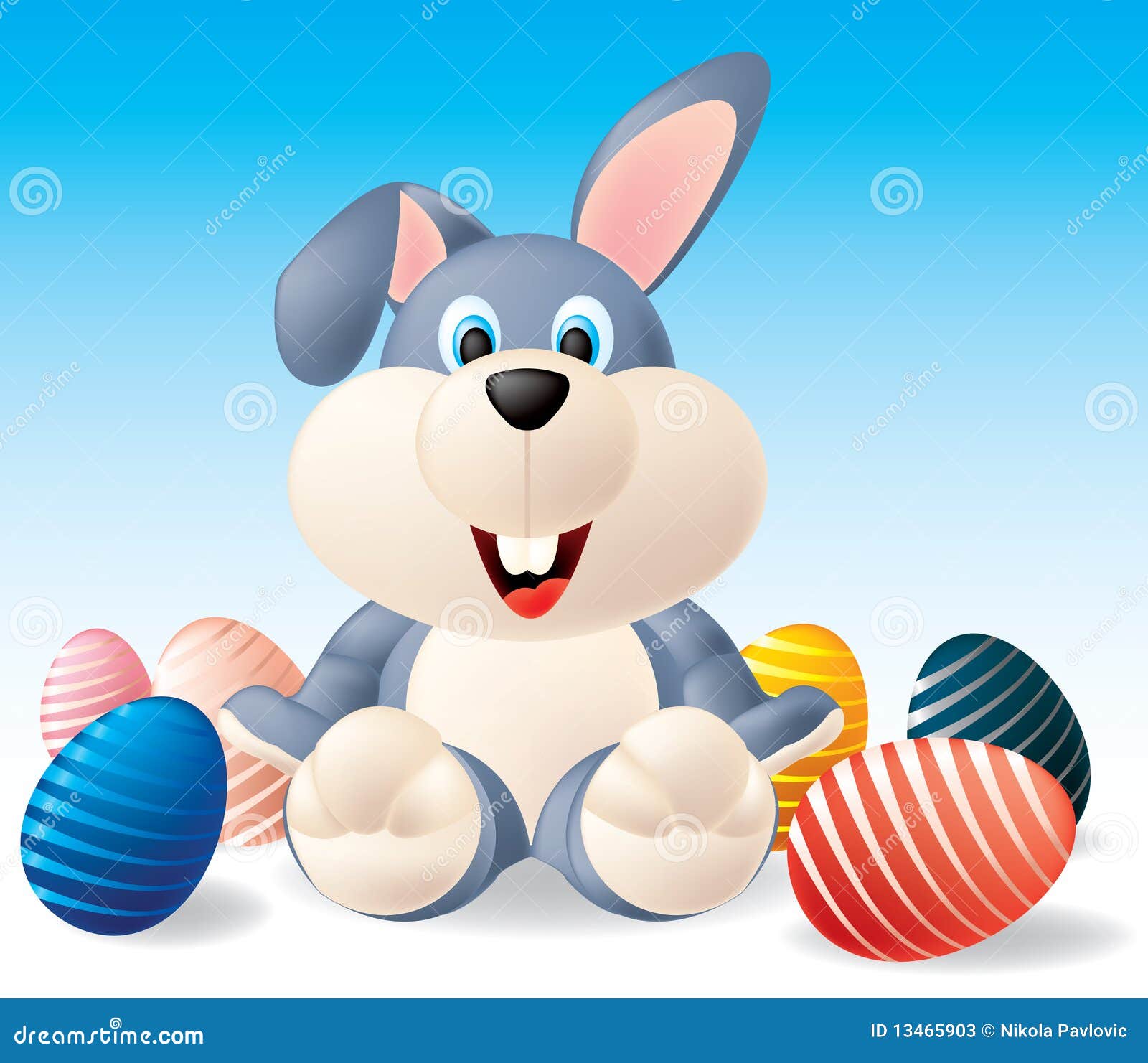 Paashaas vector illustratie. Illustration of zitting - 13465903