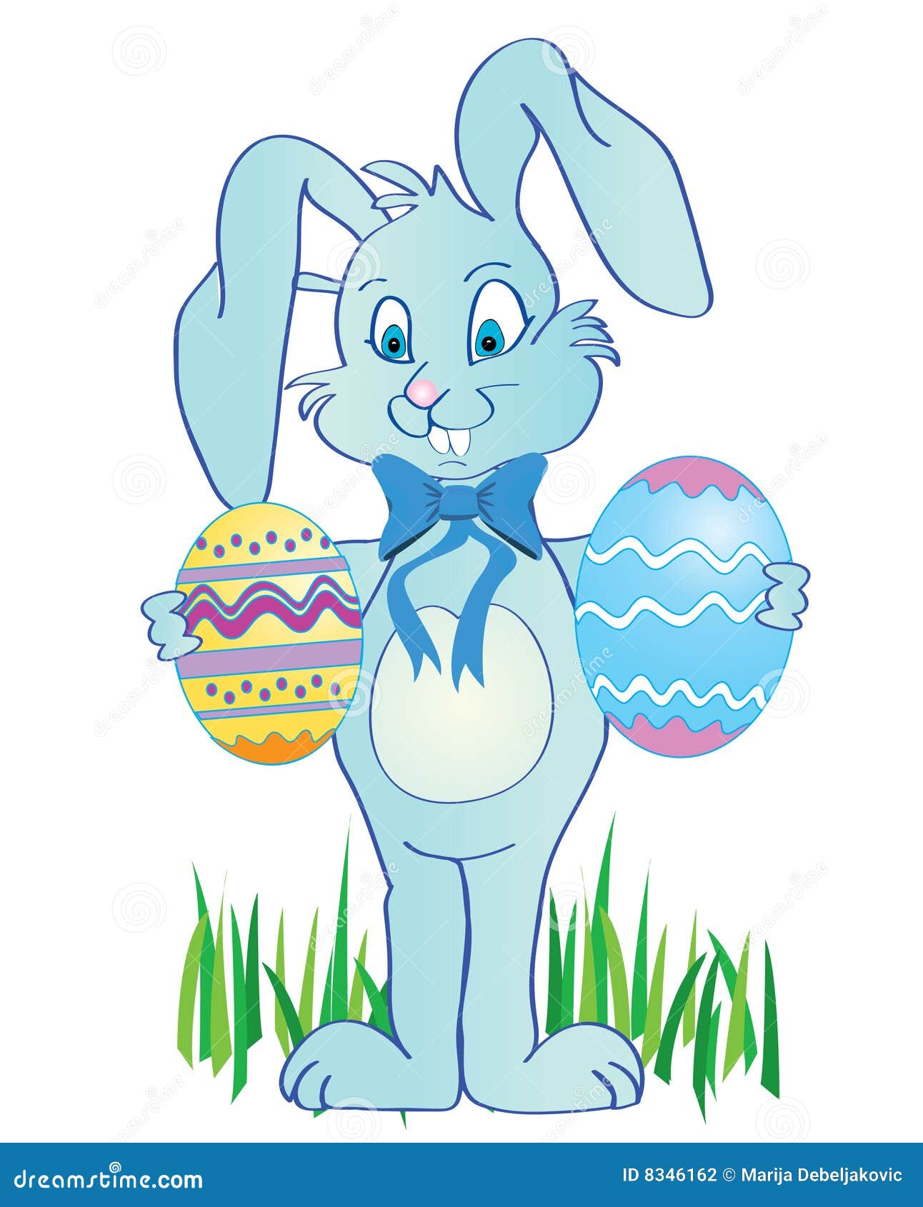 Paashaas stock illustratie. Illustration of eieren, blauw - 8346162