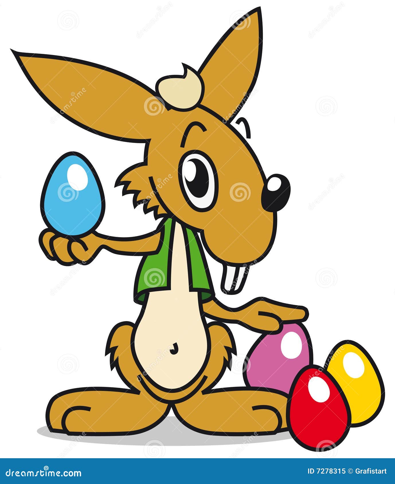 Paashaas en eieren vector illustratie. Illustration of konijn - 7278315