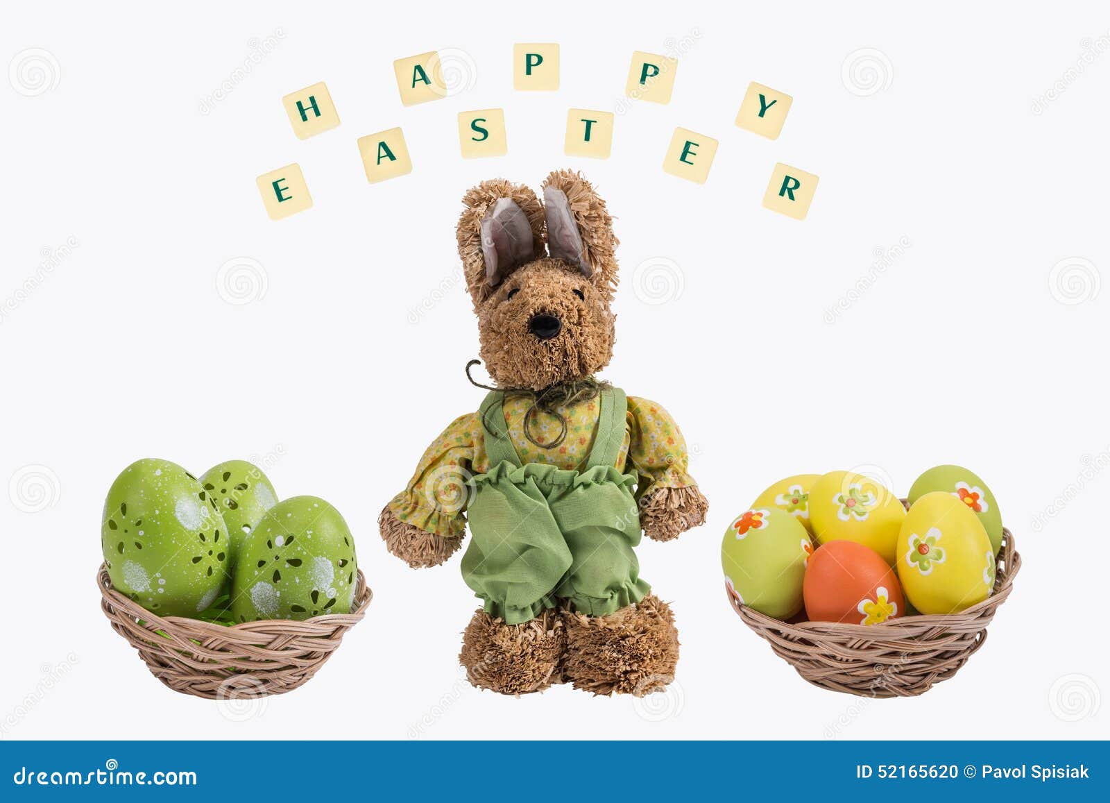 Paashaas en Paaseieren stock foto. Image of nesten, voorwerpen - 52165620