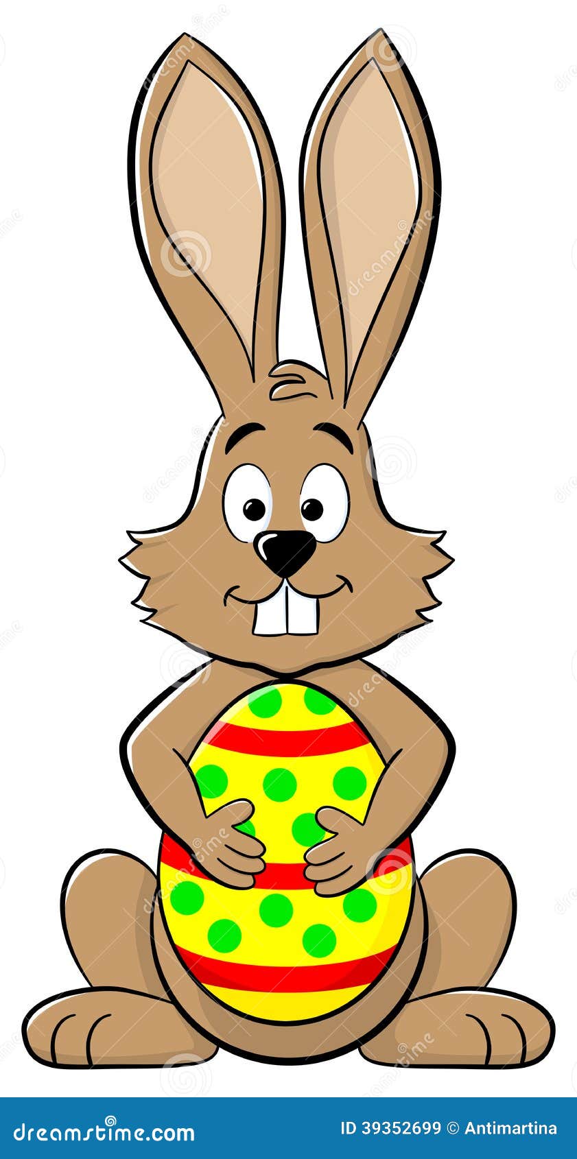 Paashaas met paasei vector illustratie. Illustration of kleurrijk ...