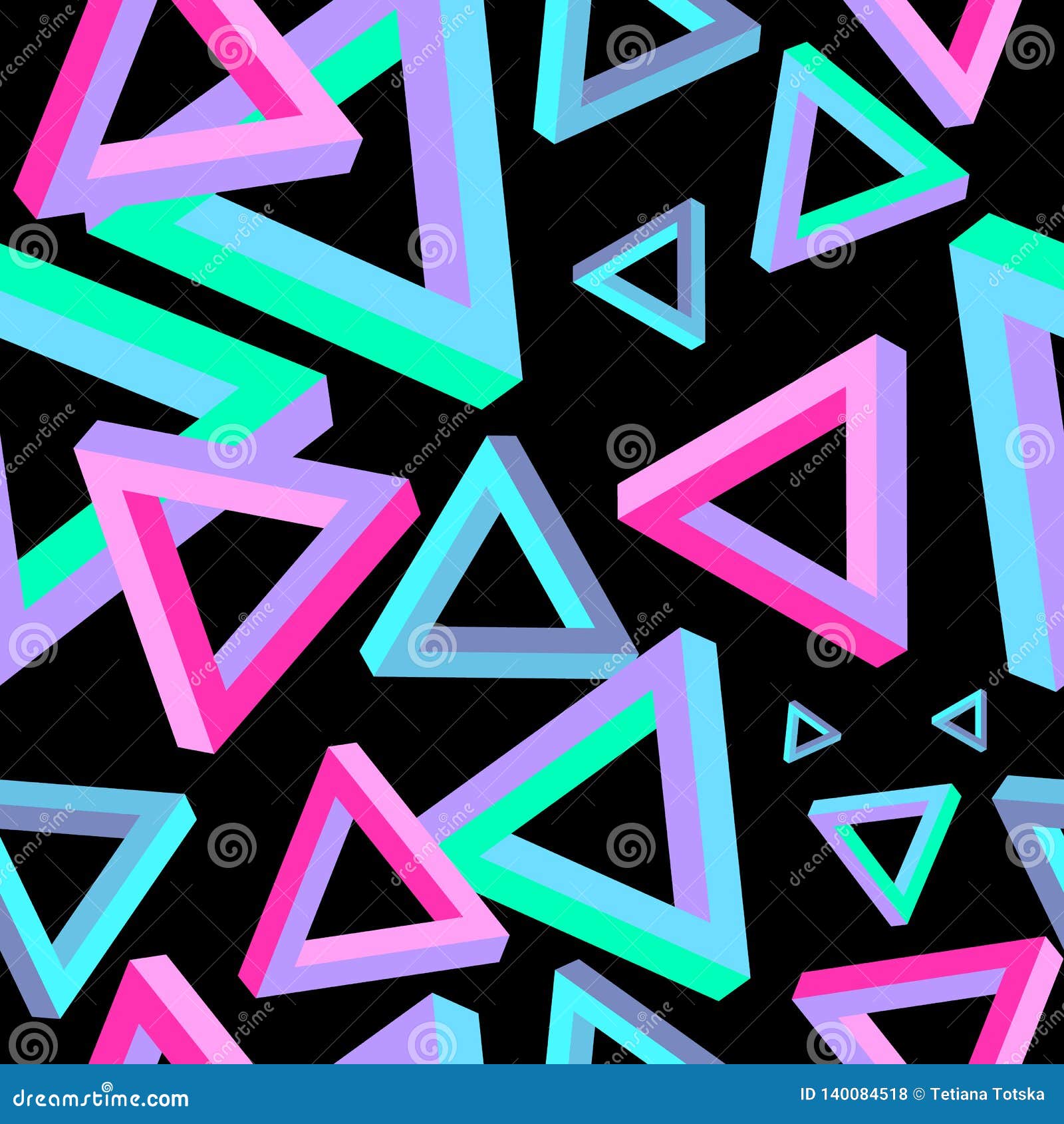Optical Illusion, Triangle Seamless Pattern. Triangle Penrose. Triangle ...