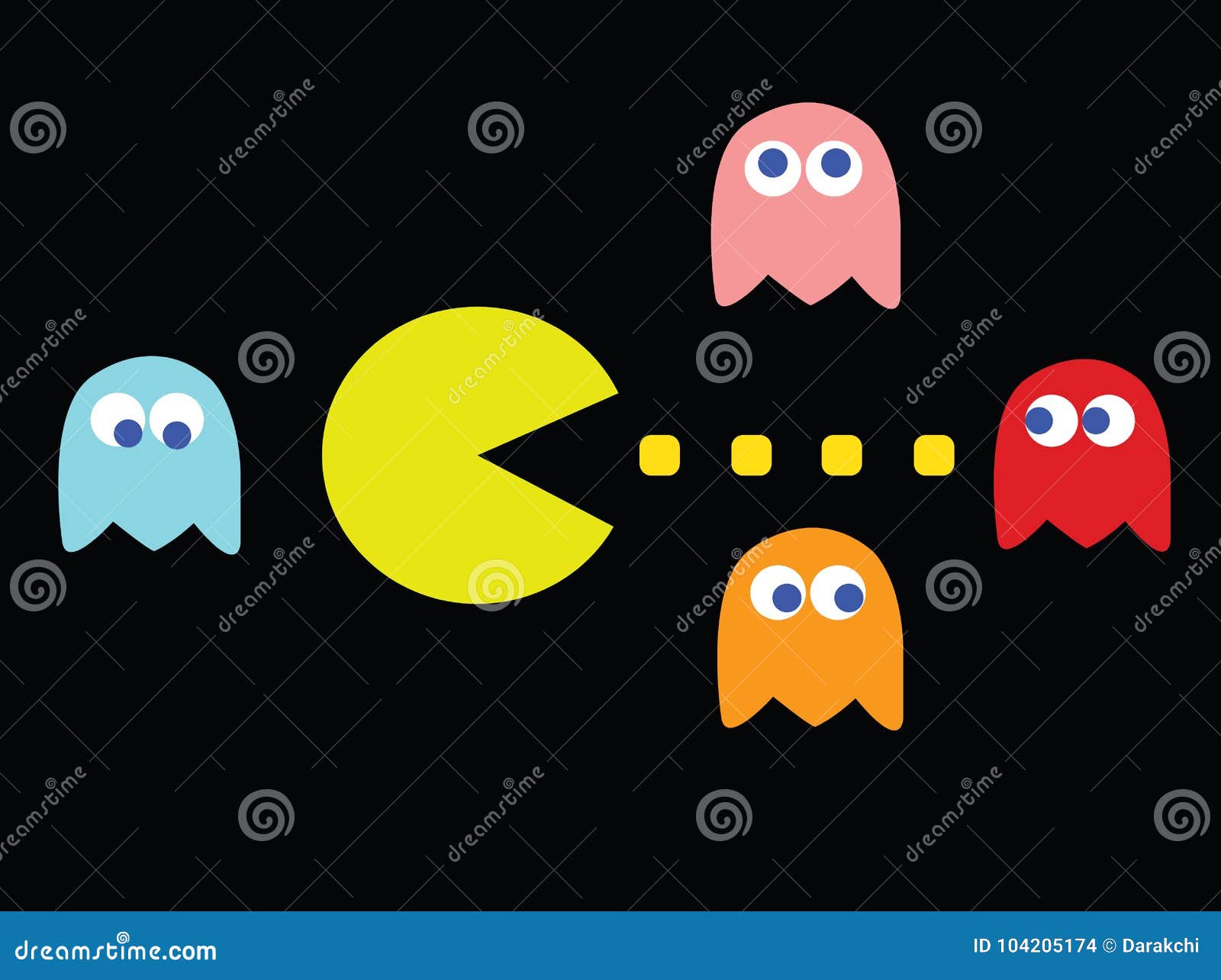 Pac-Man game theme editorial stock image. Illustration of round - 104205174