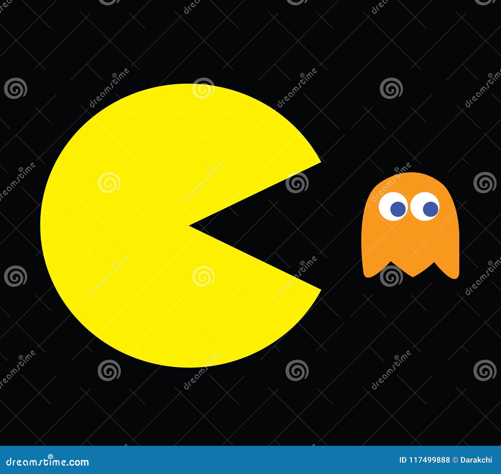 Pac-Man Illustration, Retro Game Vector Illustration | CartoonDealer ...