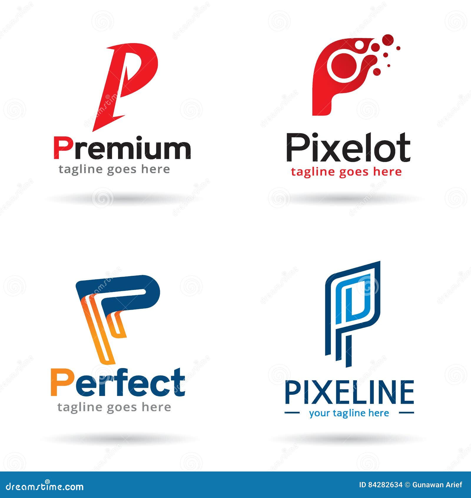 Pacchetto Logo Template Design Vector Della Lettera P Illustrazione Vettoriale - Illustrazione ...