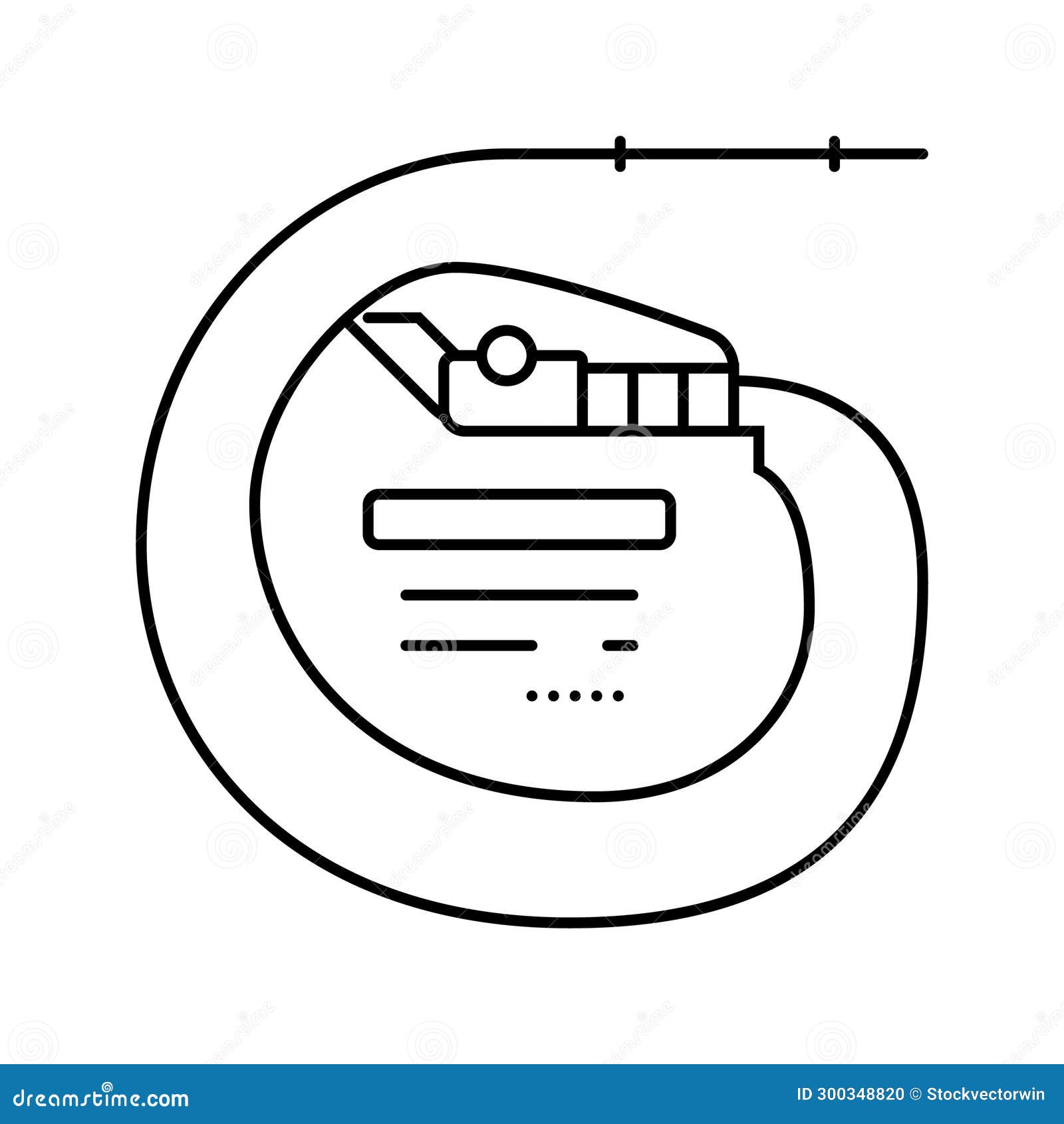 Pacemaker Biomedical Line Icon Vector Illustration Stock Illustration ...