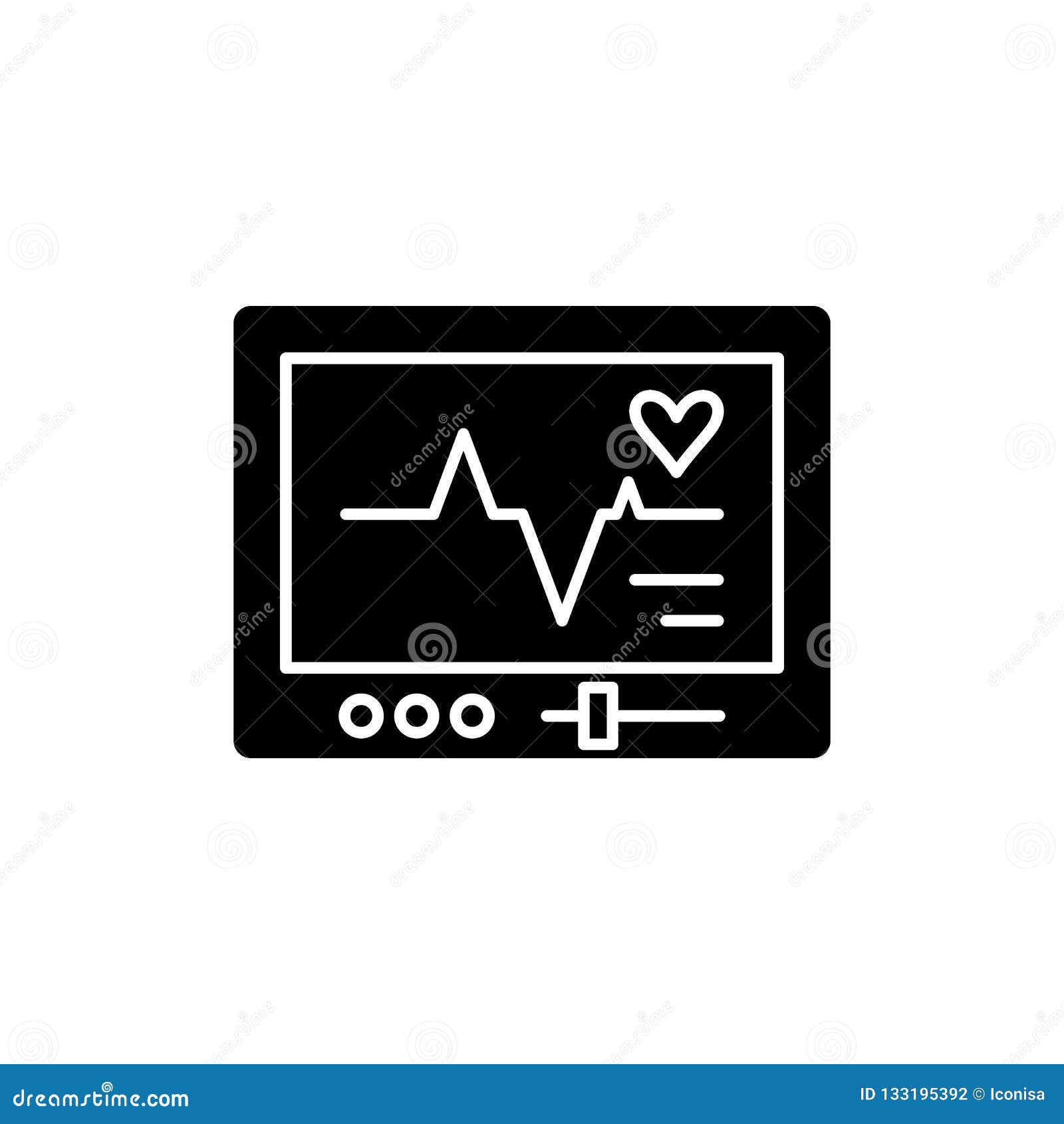 Pacemaker Black Icon, Vector Sign on Isolated Background. Pacemaker ...