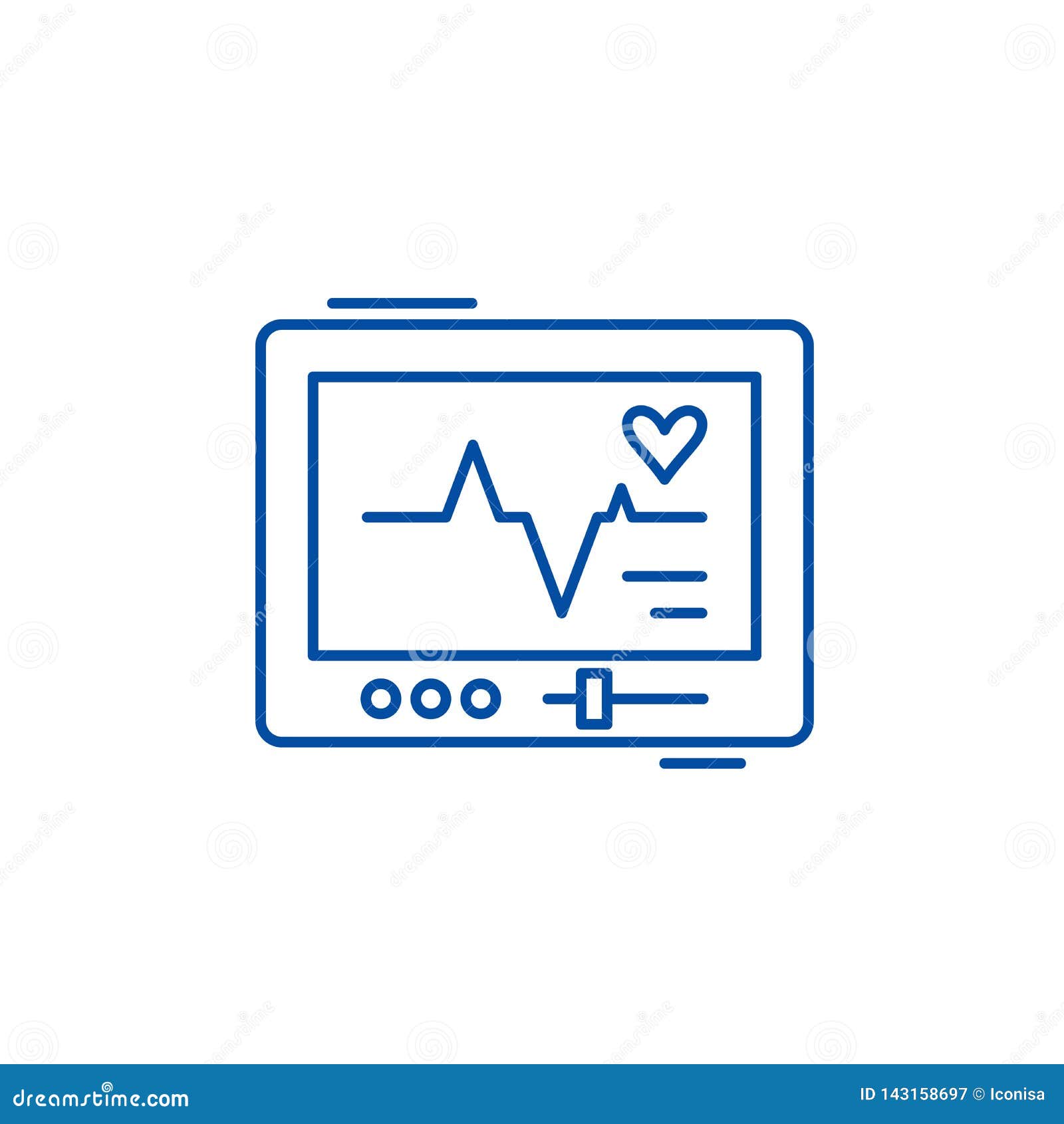 Pacemaker Line Icon Concept. Pacemaker Flat Vector Symbol, Sign ... Pacemaker Line Icon Concept. Pacemaker Flat Vector Symbol, Sign ...