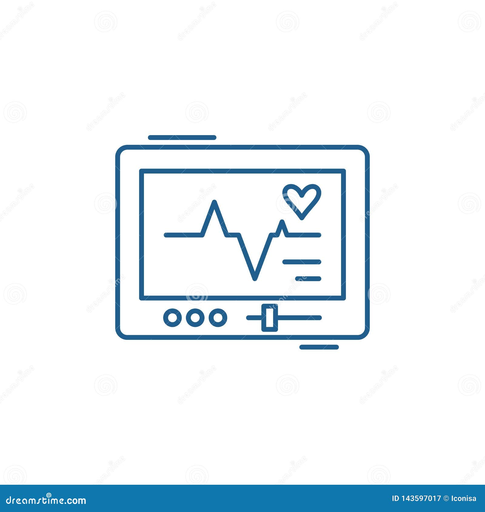 Pacemaker Line Icon Concept. Pacemaker Flat Vector Symbol, Sign ...