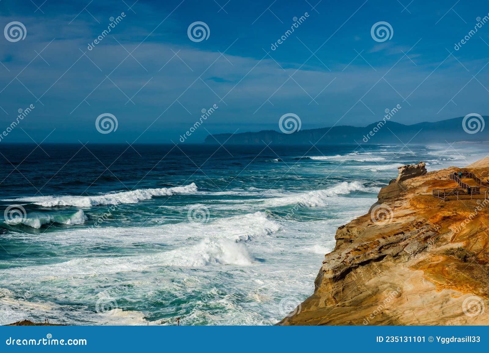 Pacfic Blue Water at Cape Kiwanda Stock Image - Image of pacfic, dune ...