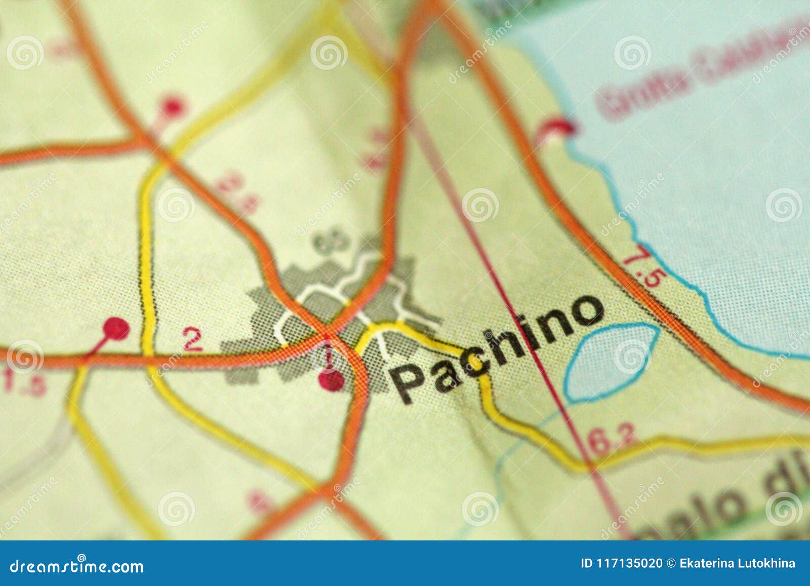 Pachio. Map. the Islands of Sicily, Italy Stock Photo - Image of ...