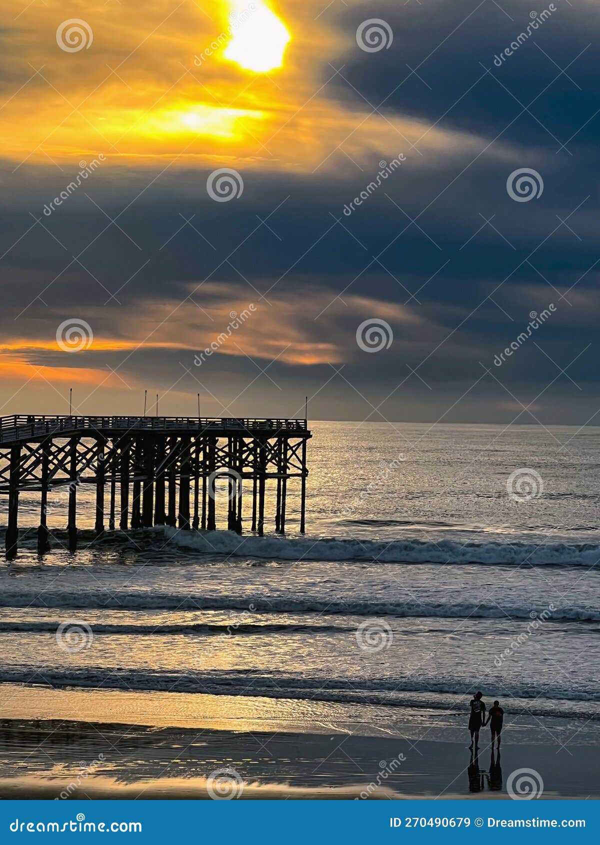 Pacific Beach in San Diego Sunset Stock Image - Image of water, waves ...