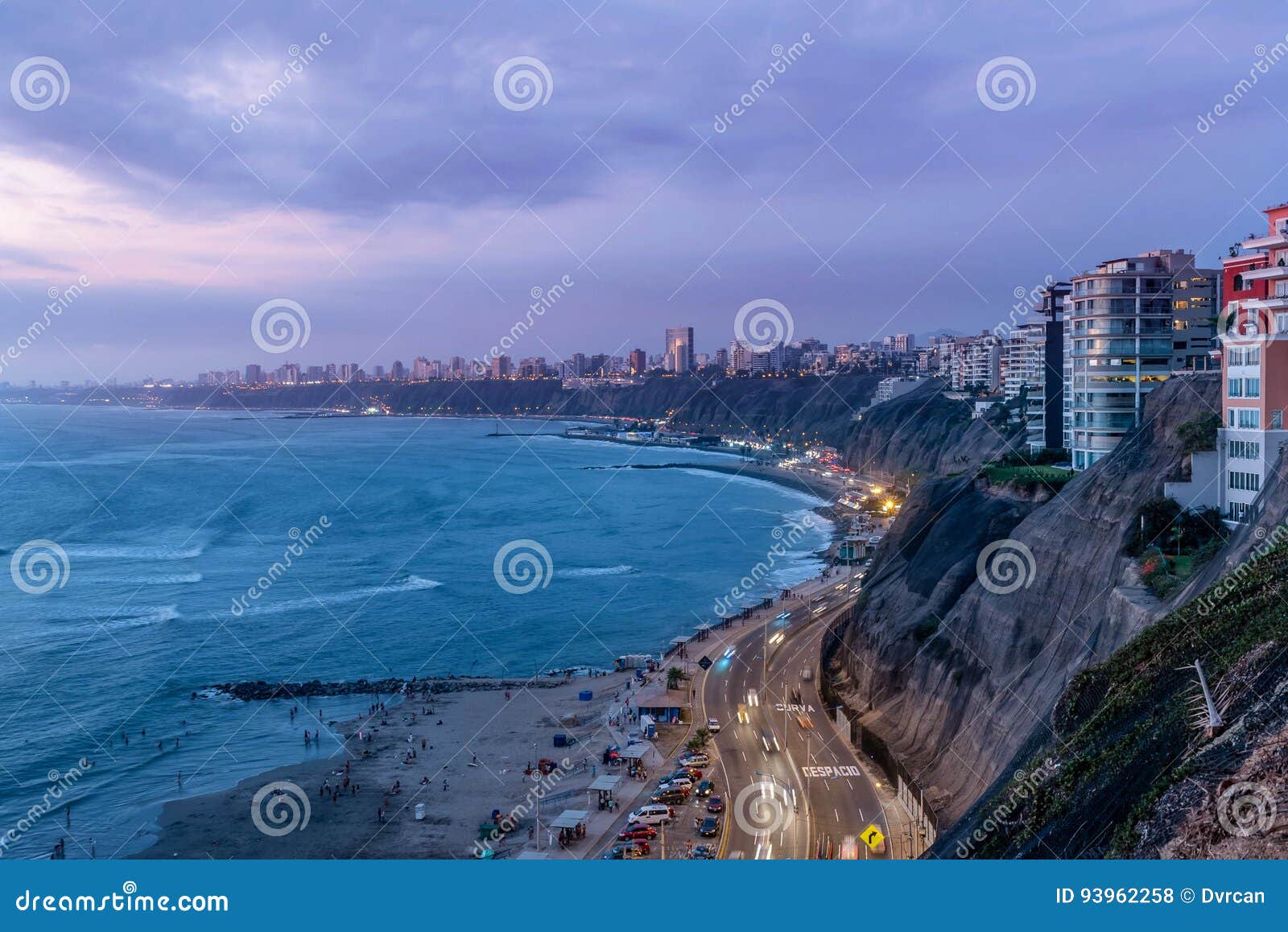 The Pacific Coast of Miraflores in Lima, Peru Stock Photo - Image of ...