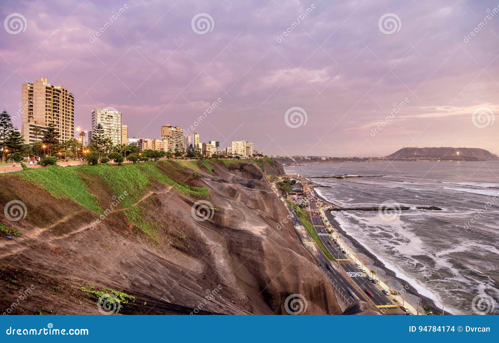 The Pacific Coast of Miraflores in Lima, Peru Stock Photo - Image of ...