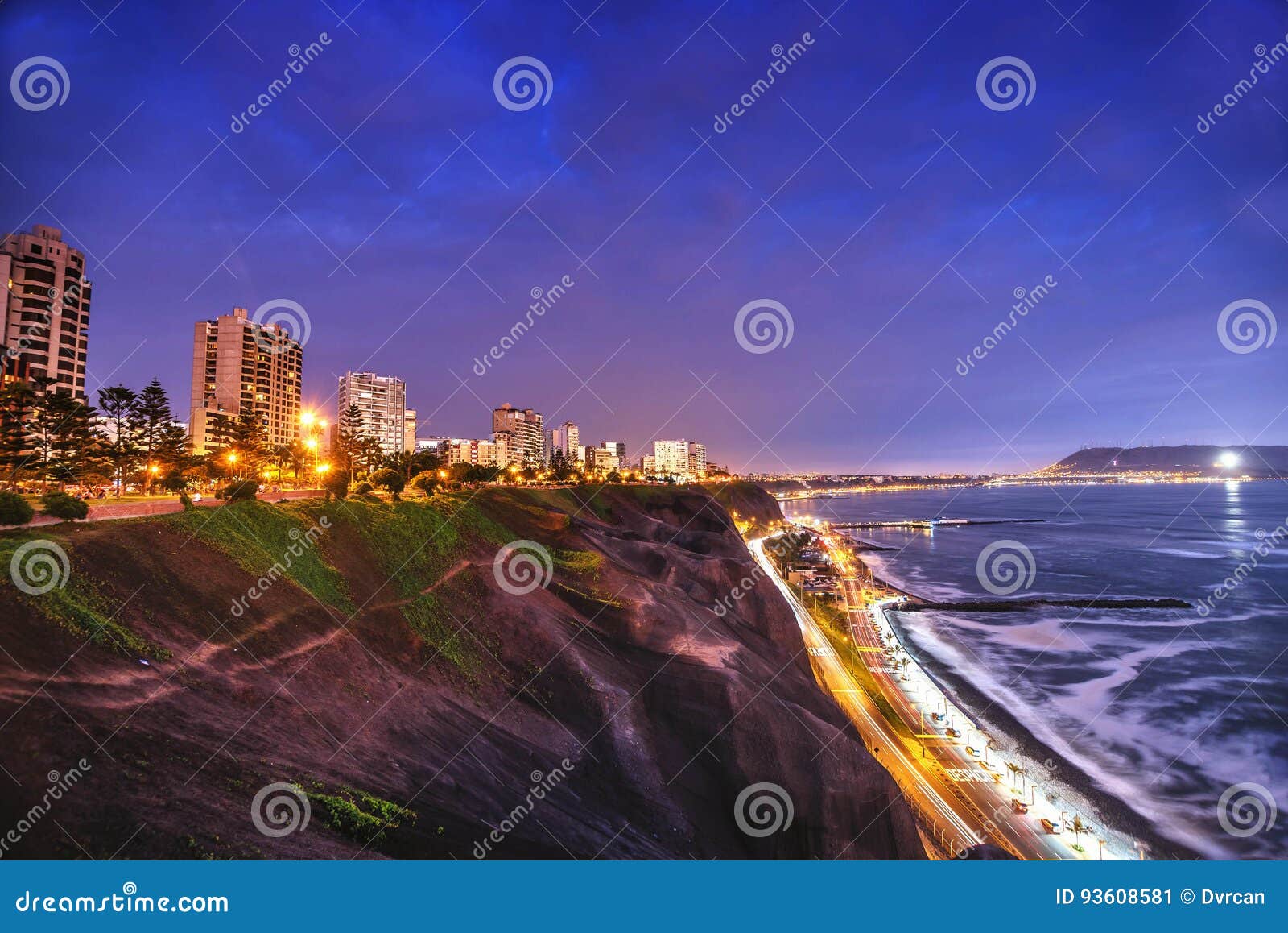 The Pacific Coast of Miraflores in Lima, Peru Stock Image - Image of ...