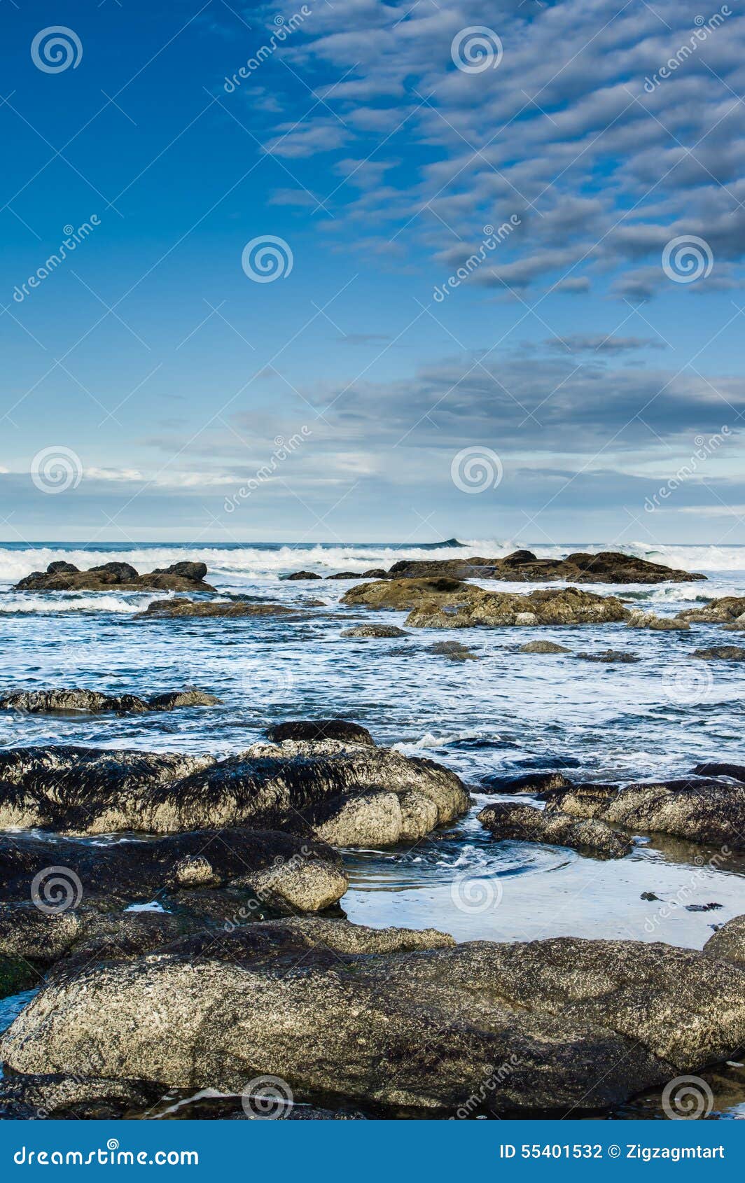 Pacific Coast Tide Pool with Clouds Stock Photo - Image of scenery ...