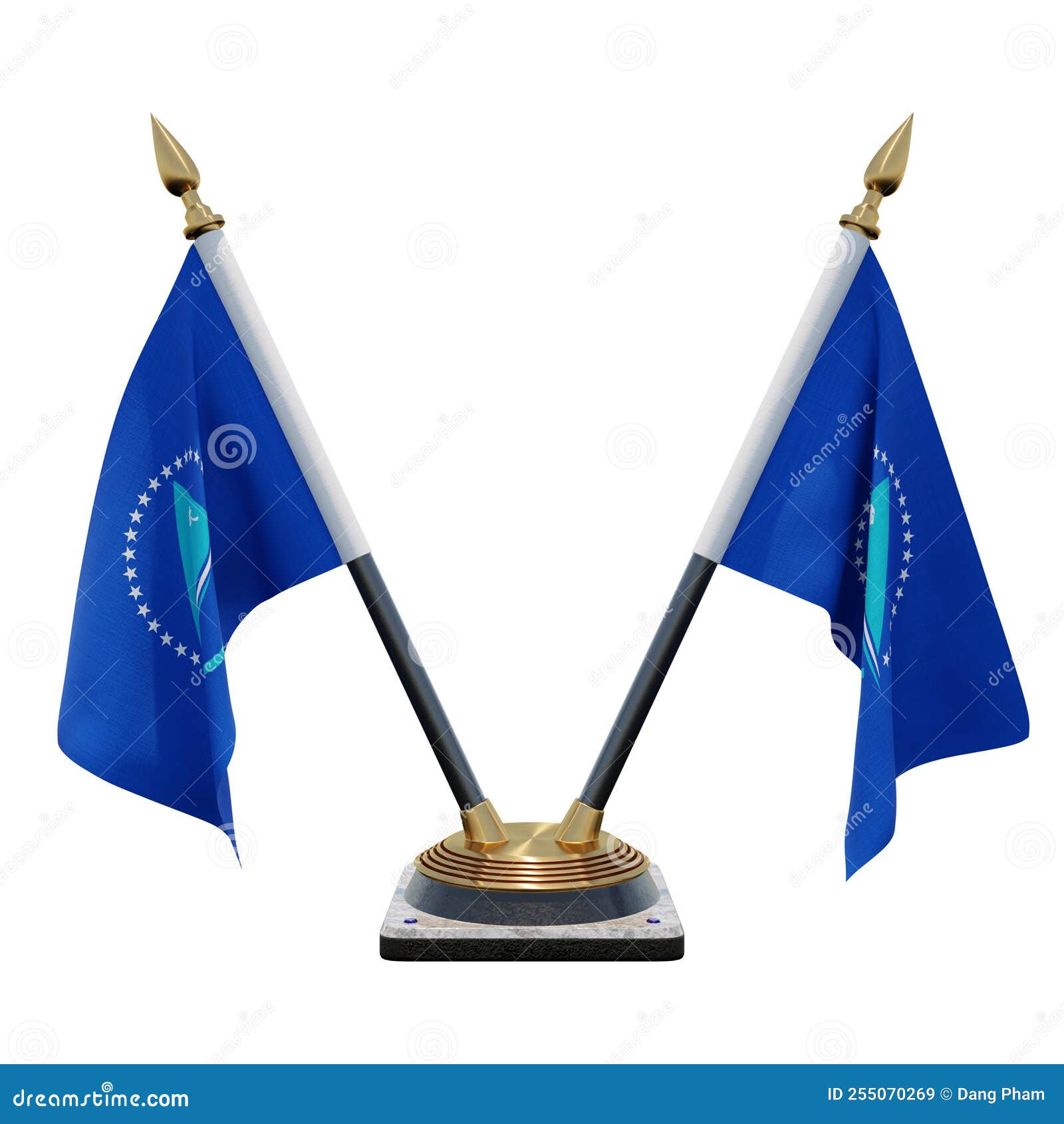 Pacific Community 3D flag stock illustration. Illustration of ...