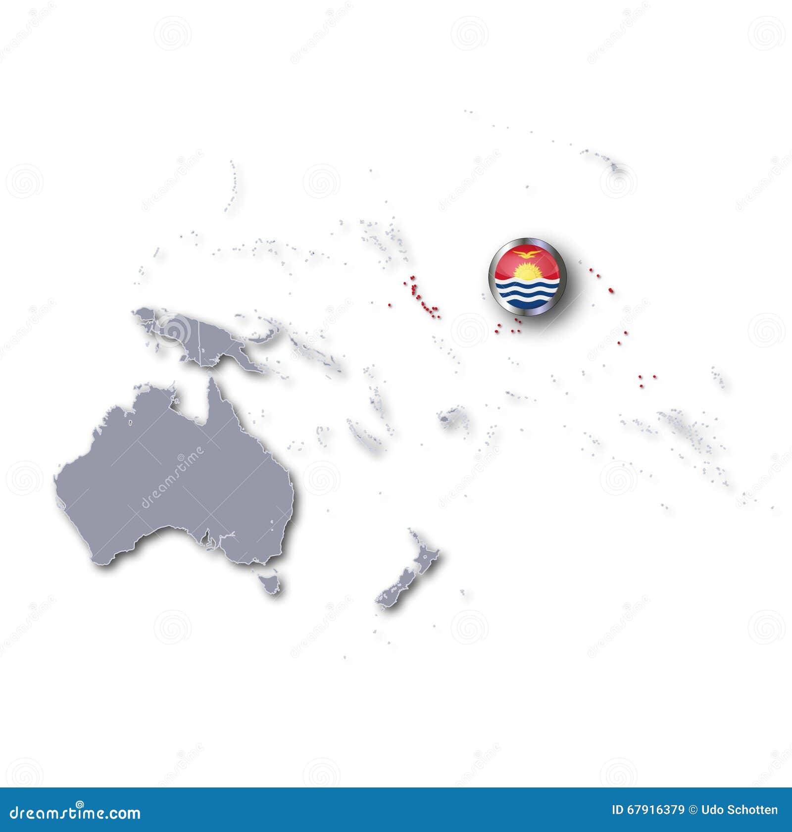 Banaba Island Republic Of Kiribati, Pacific Ocean Map Vector ...