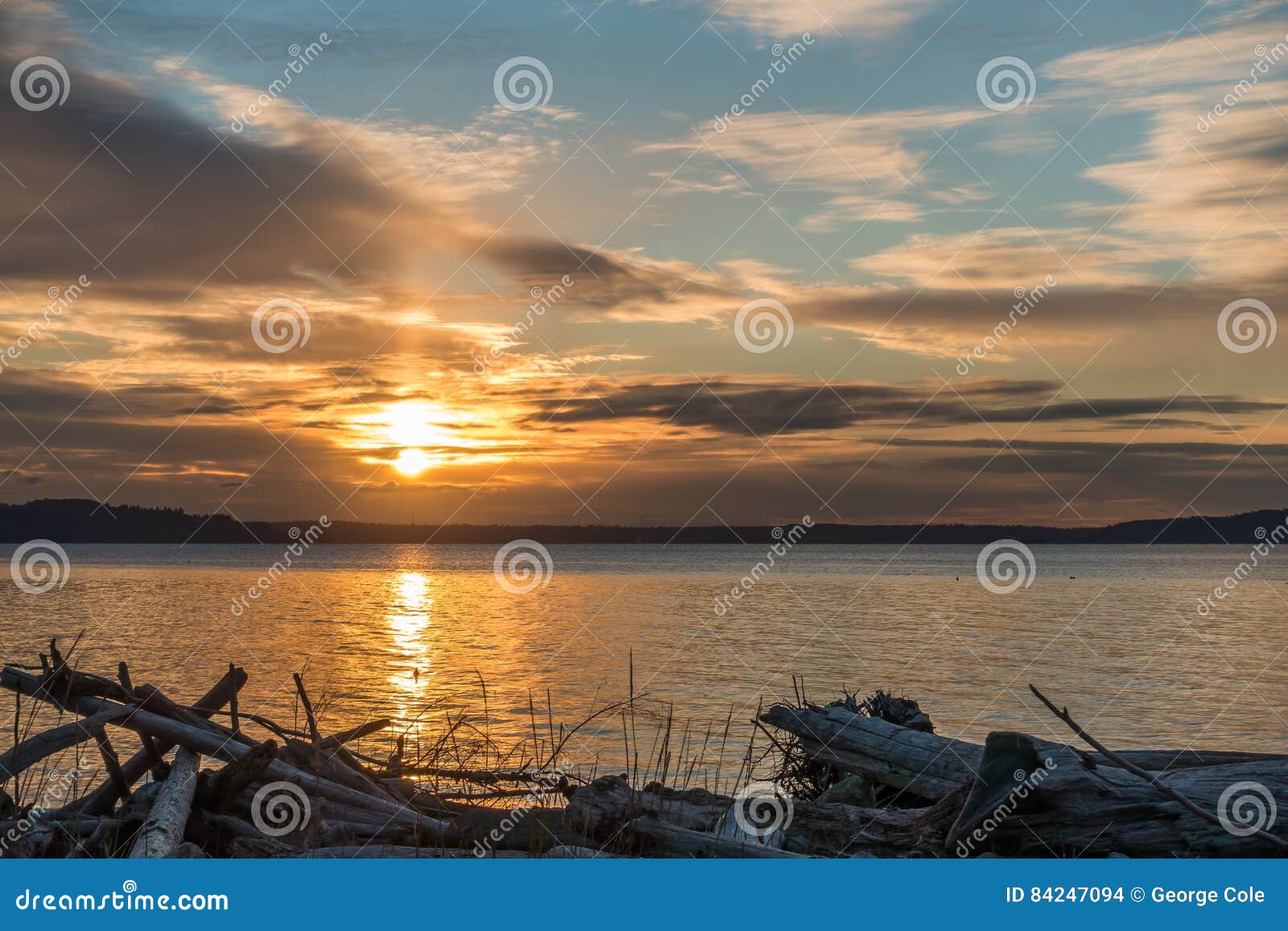 Pacific Northwest Sunset 2 stock photo. Image of sound - 84247094