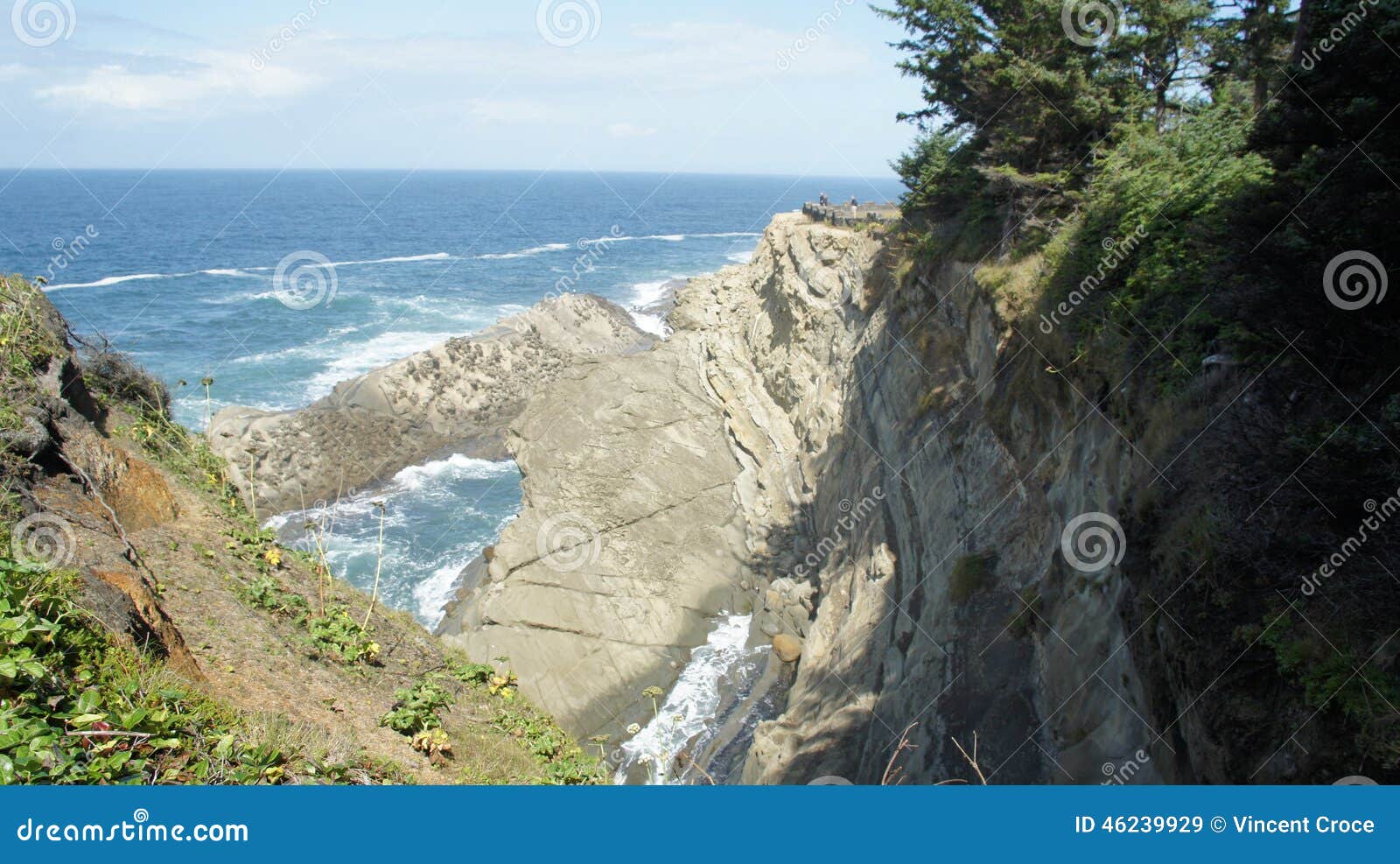 The Pacific Ocean As Seen from Cliffs in Oregon. Stock Image - Image of ...