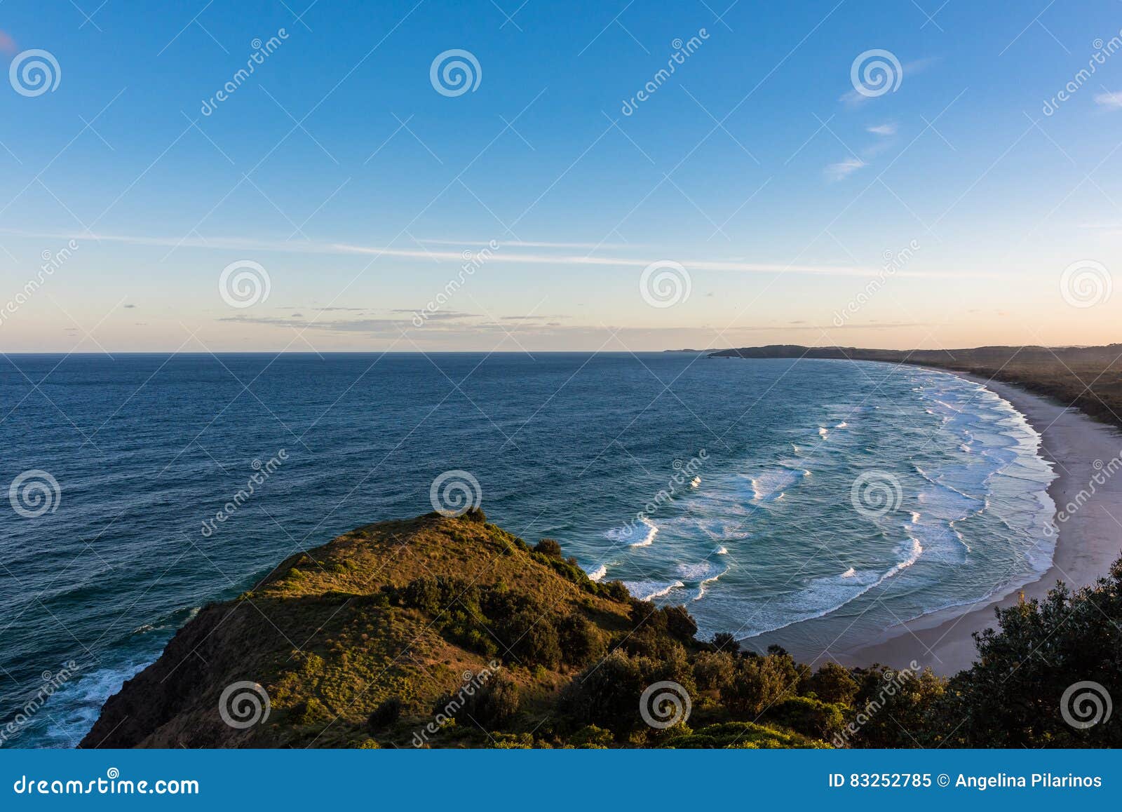 Pacific Ocean from Cape Byron in Australia at Sunset Stock Image ...