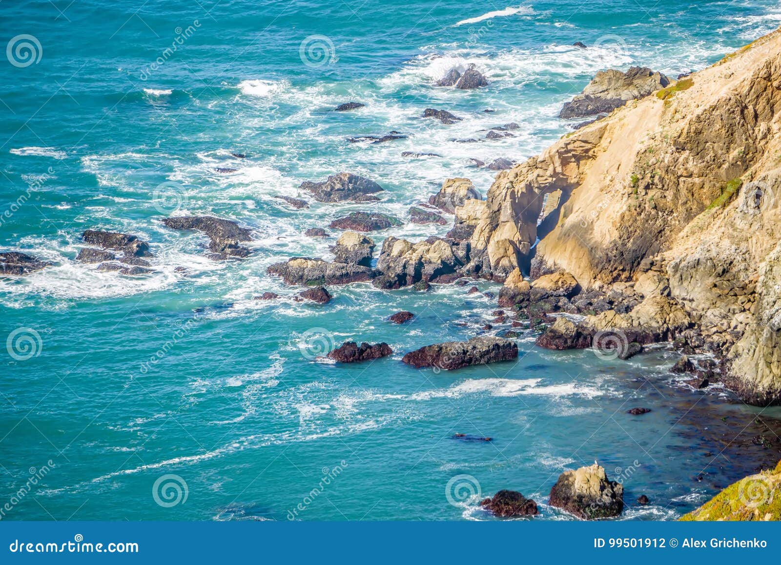 Pacific Ocean Coastal Cliff Scenes Stock Photo - Image of shore ...