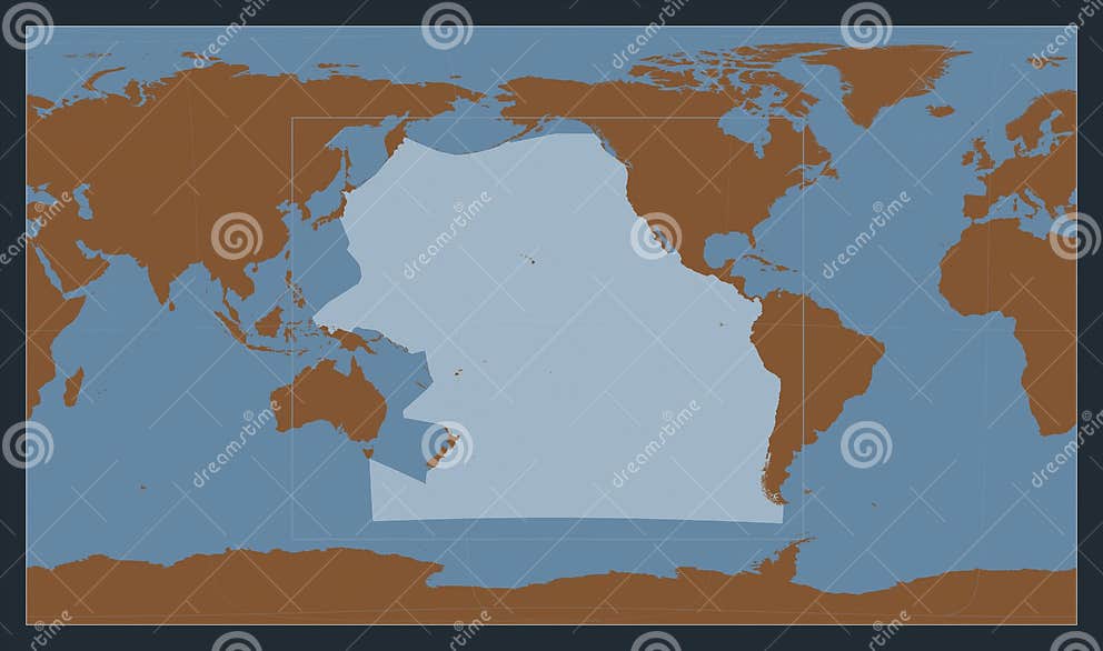 Pacific Ocean, Excluding Sub-basins on the World Map. Patterned Stock ...