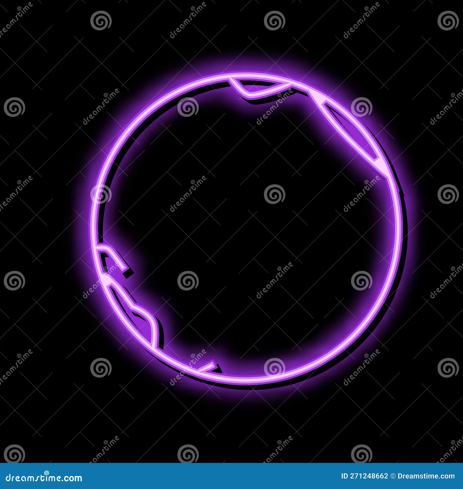 Pacific Ocean Map Neon Glow Icon Illustration Stock Vector ...