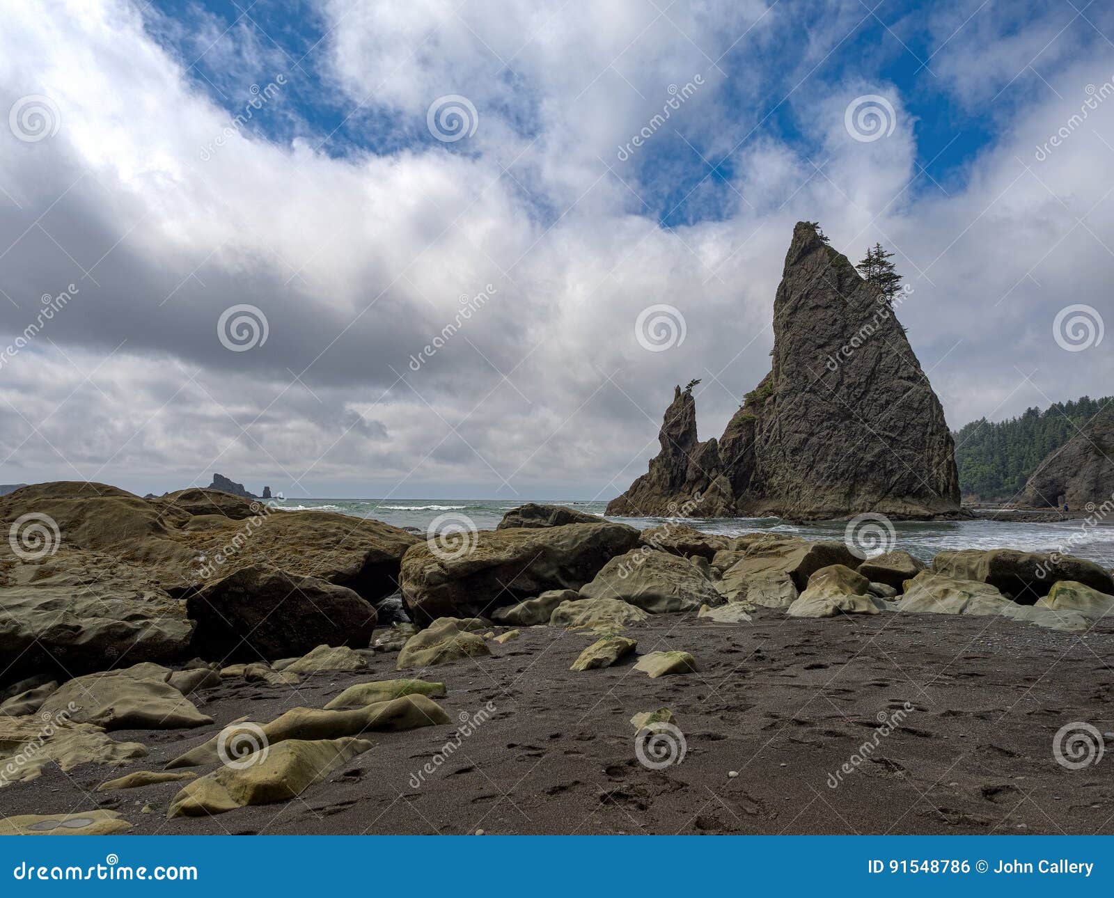 Pacific Ocean Sea Stacks Washington Stock Photo - Image of island ...